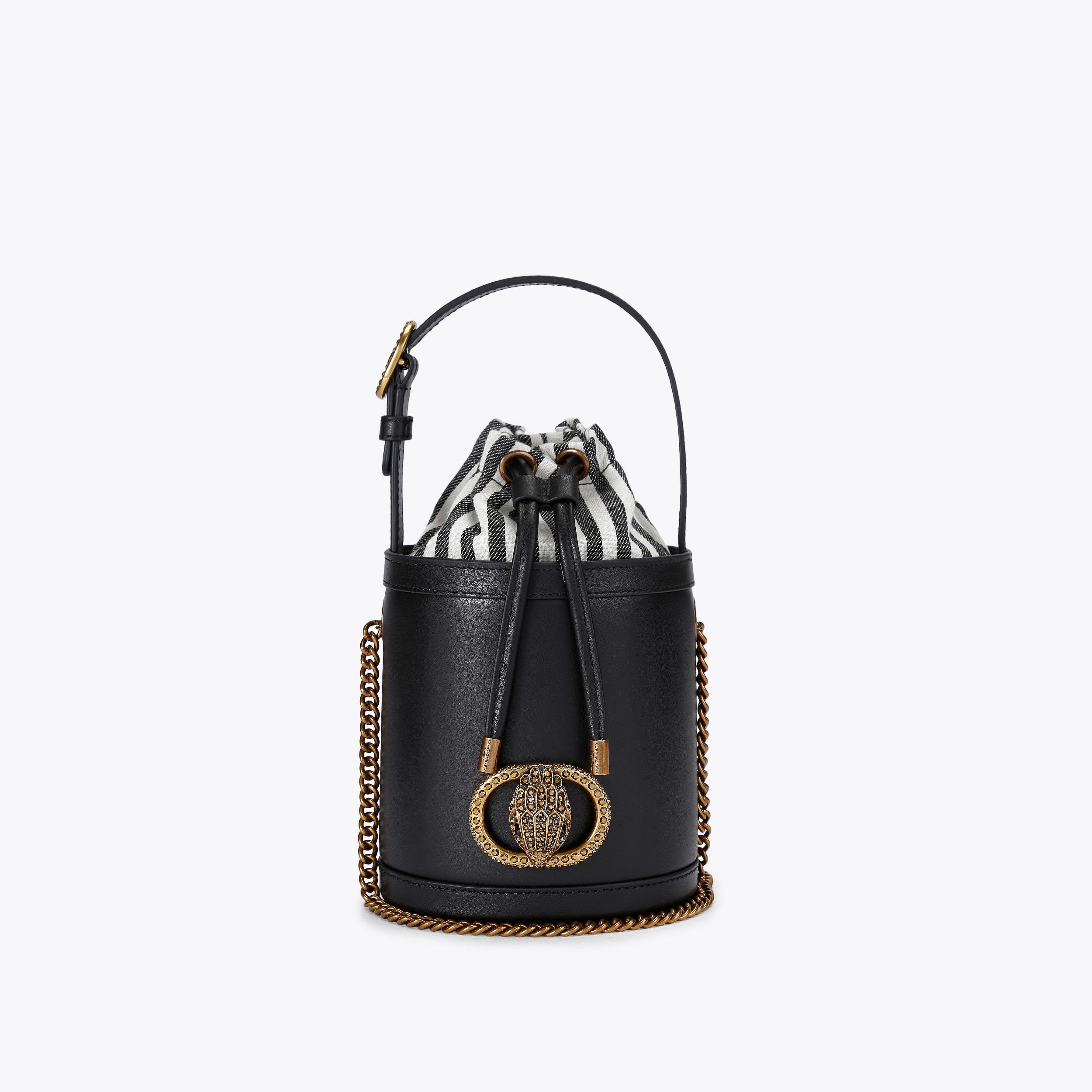 SM CHELSEA ROUND BUCKET Black Bucket Purse by KURT GEIGER LONDON