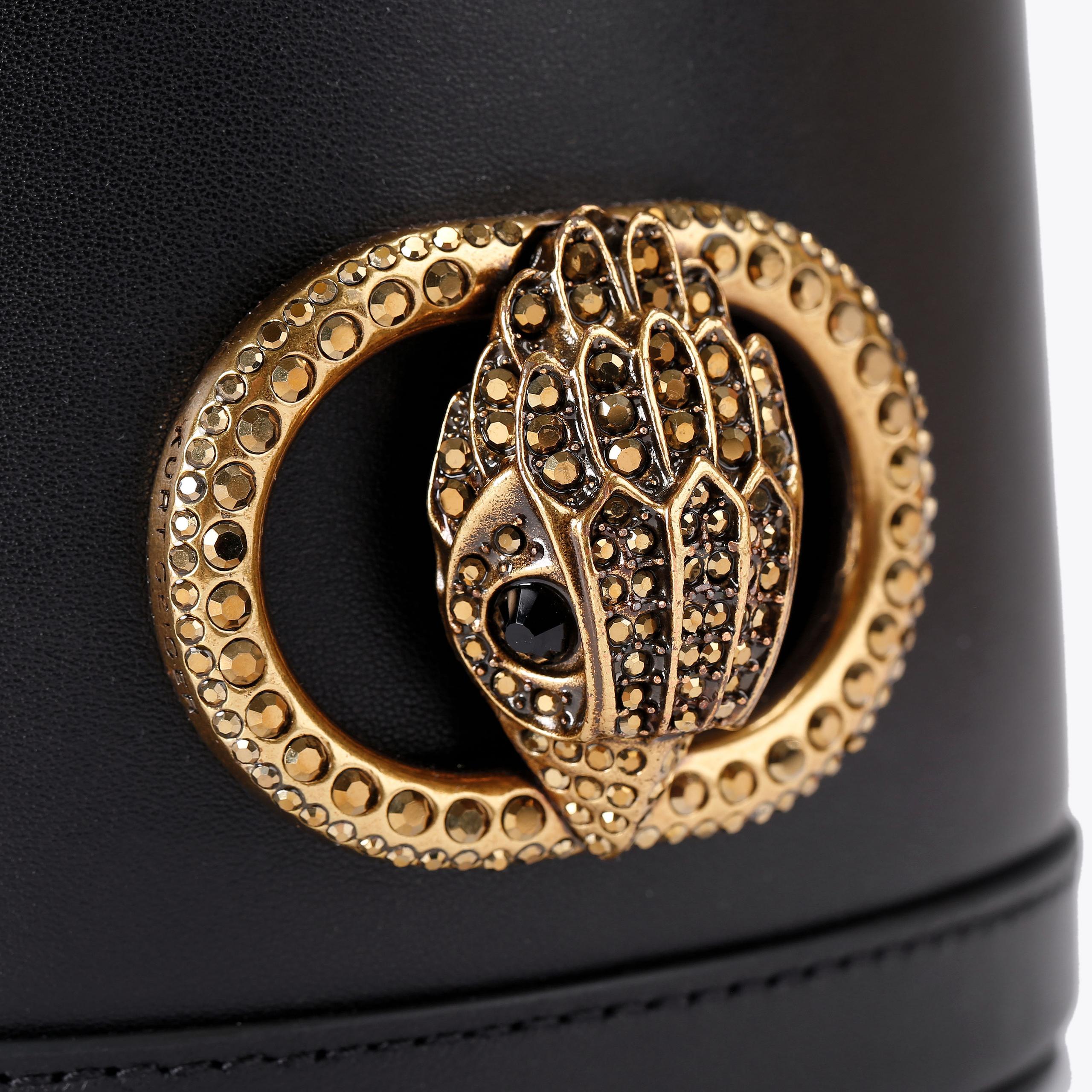 SM CHELSEA ROUND BUCKET Black Bucket Purse by KURT GEIGER LONDON