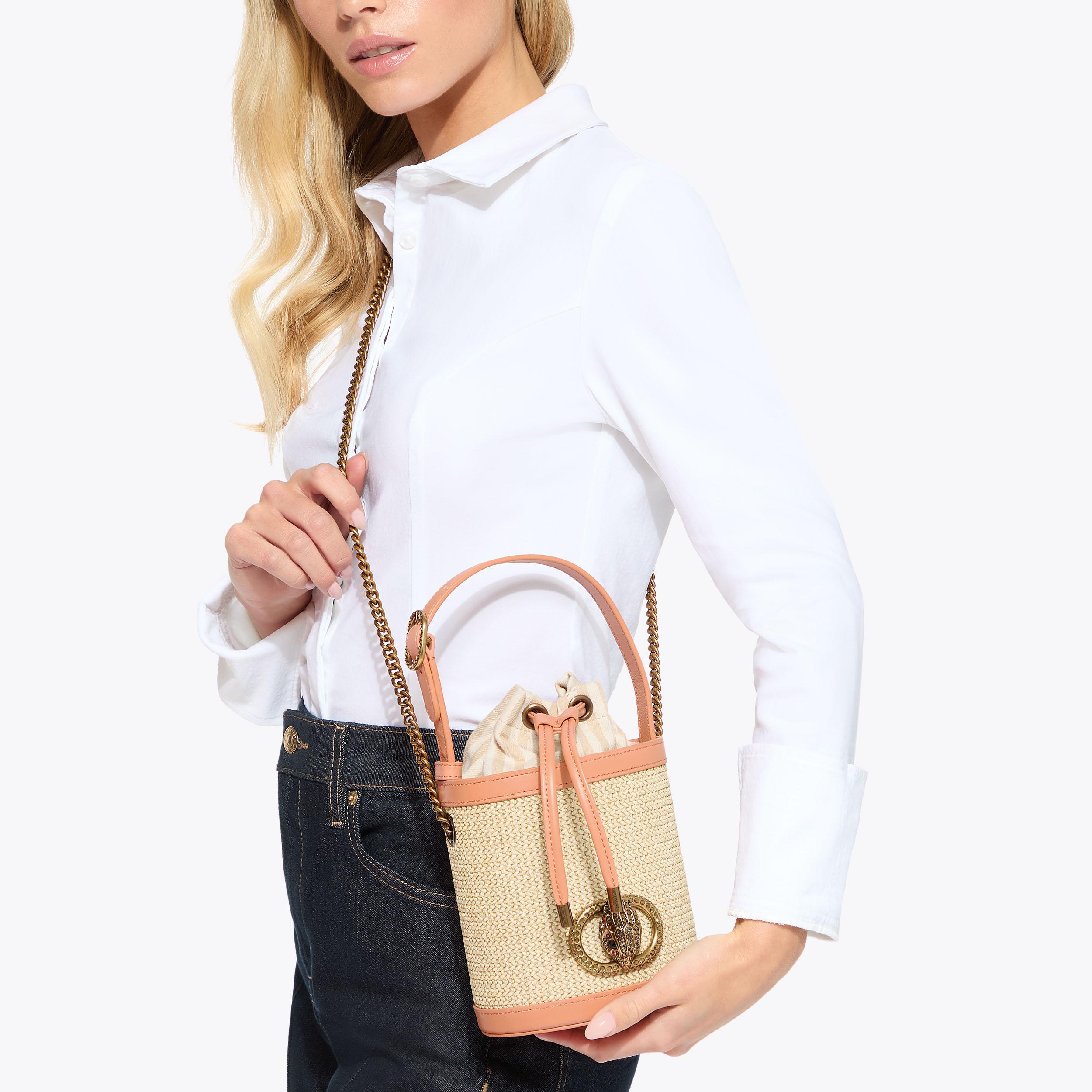 SM CHELSEA ROUND BUCKET Woven Bucket Purse by KURT GEIGER LONDON
