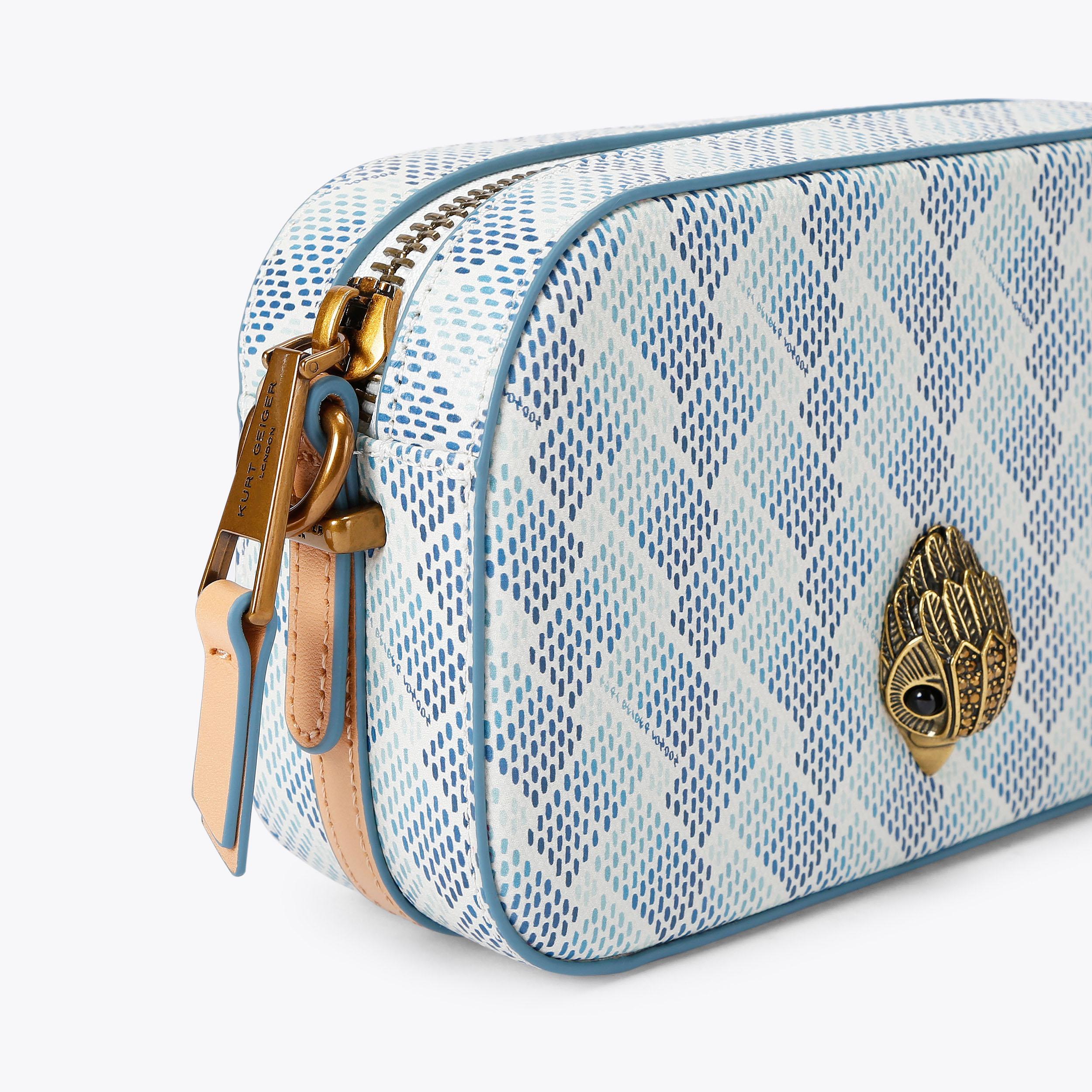 CAMDEN SM CAMERA BAG Blue Canvas Monogram Camera Bag by KURT GEIGER LONDON
