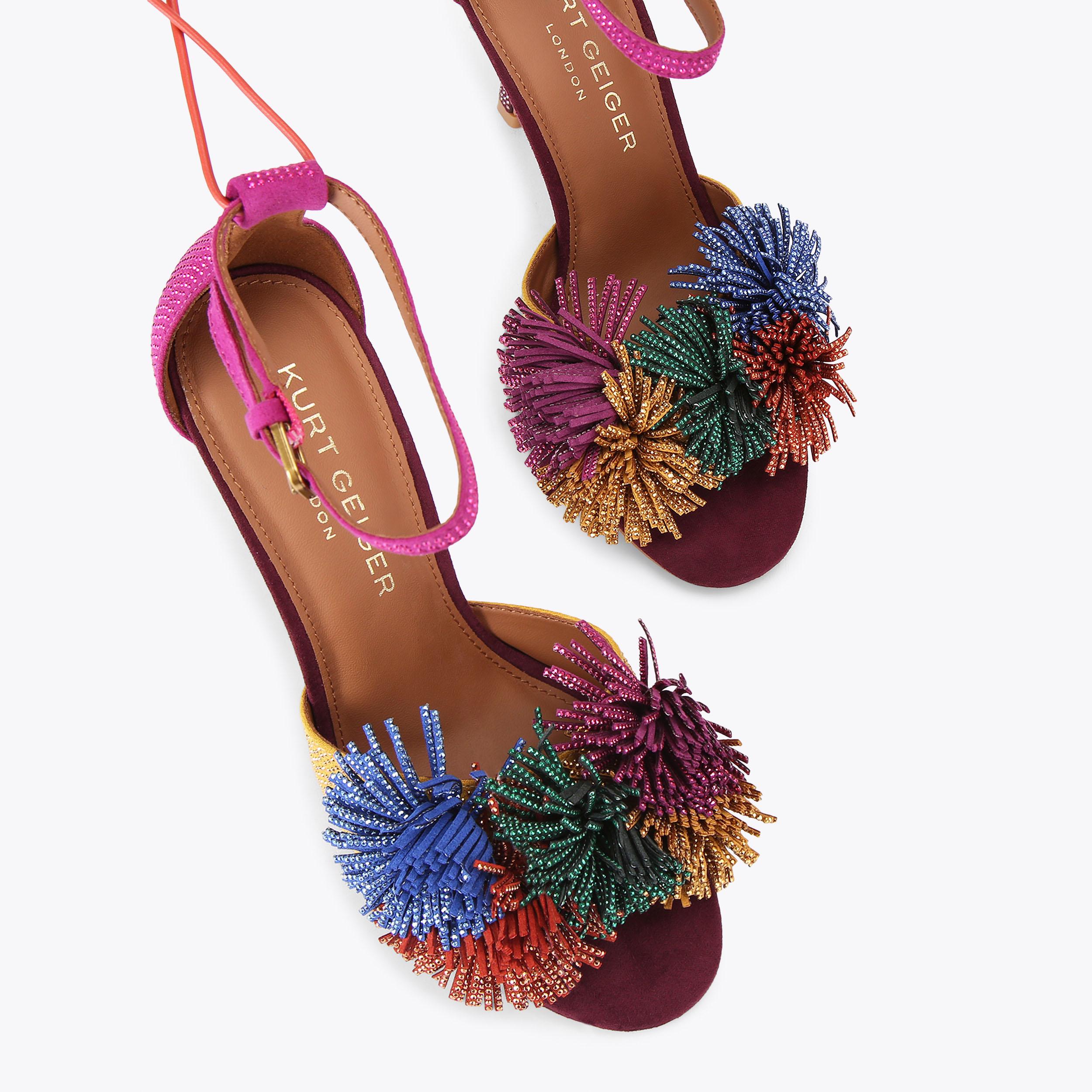 POM POM ANKLE TIE SANDAL POM POM ANKLE TIE SANDAL by KURT GEIGER LONDON