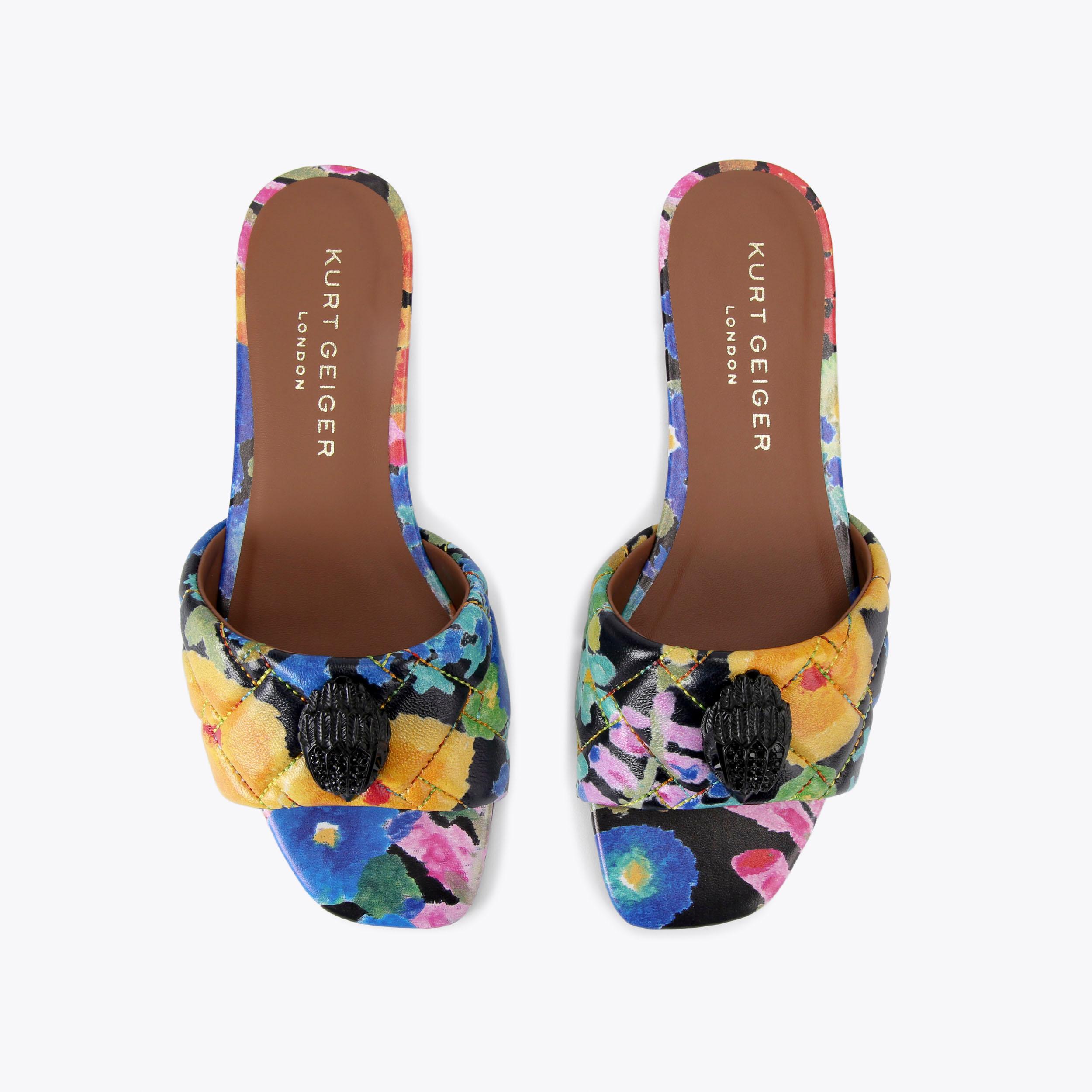 KENSINGTON FLAT SANDAL Floral Print Slip On Sandal by KURT GEIGER LONDON