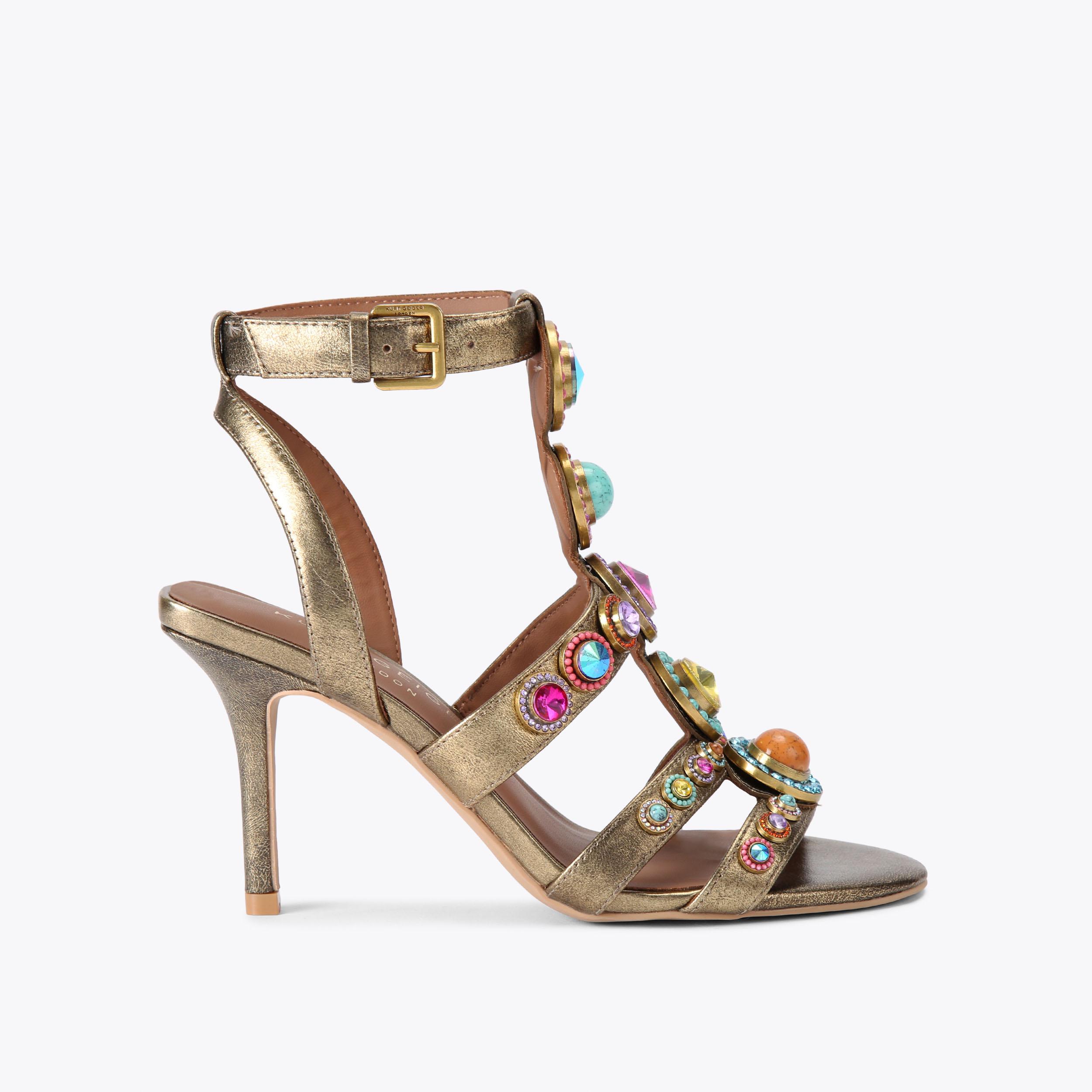 OCTAVIA HIGH GLADIATOR Bronze Heeled Sandal by KURT GEIGER LONDON