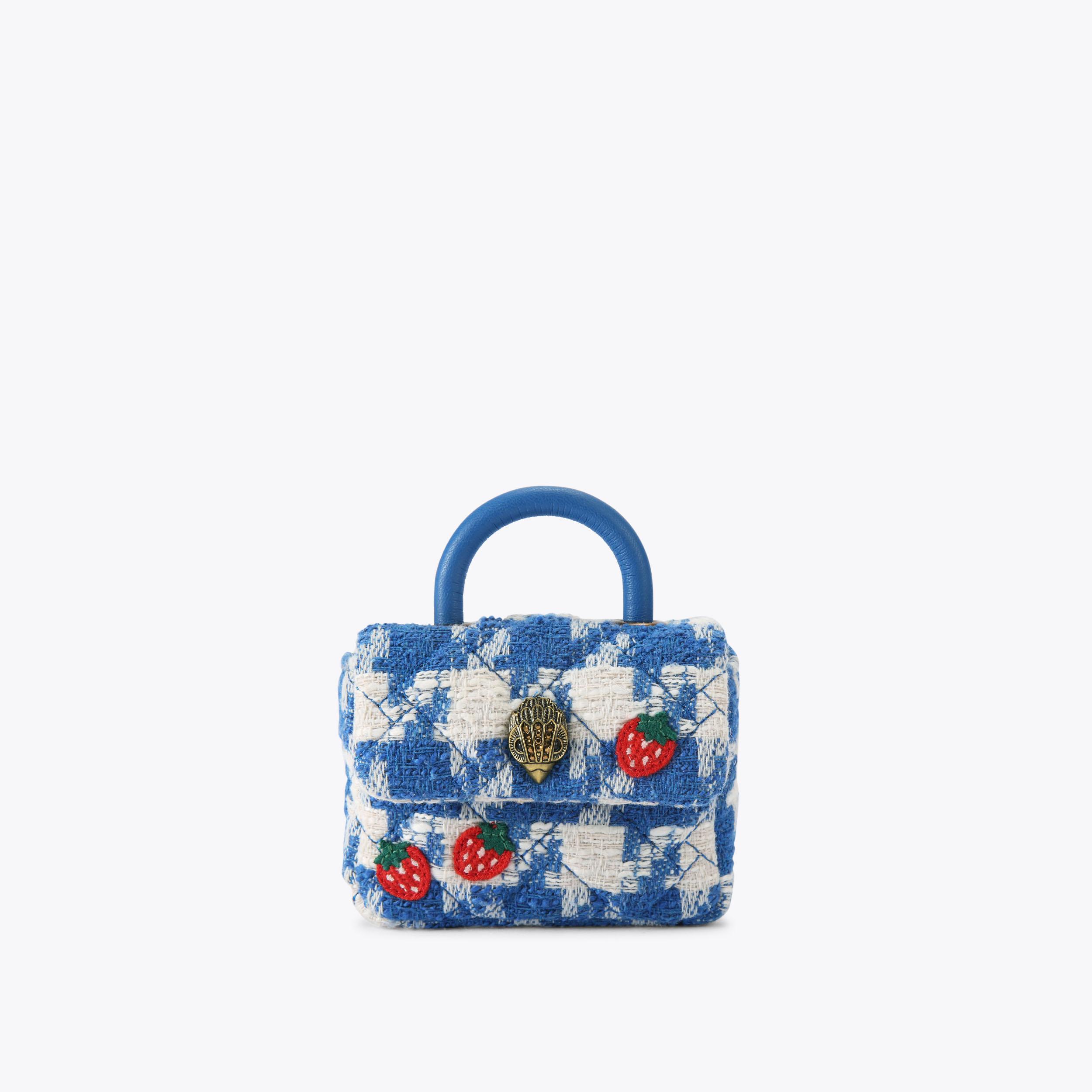 HANDLE MICRO KENSINGTON Blue Strawberry Tweed Micro Purse by KURT ... HANDLE MICRO KENSINGTON Blue Strawberry Tweed Micro Purse by KURT ...