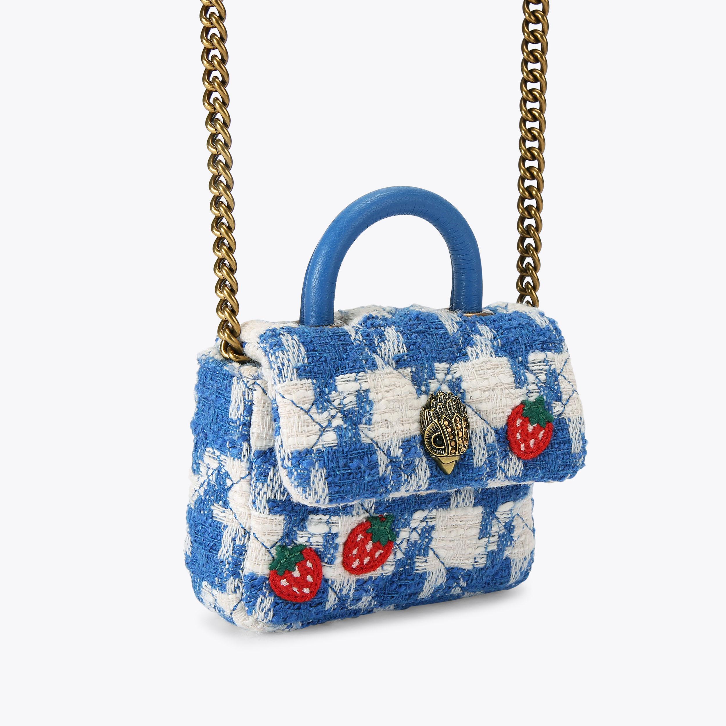 HANDLE MICRO KENSINGTON Blue Strawberry Tweed Micro Purse by KURT ... HANDLE MICRO KENSINGTON Blue Strawberry Tweed Micro Purse by KURT ...