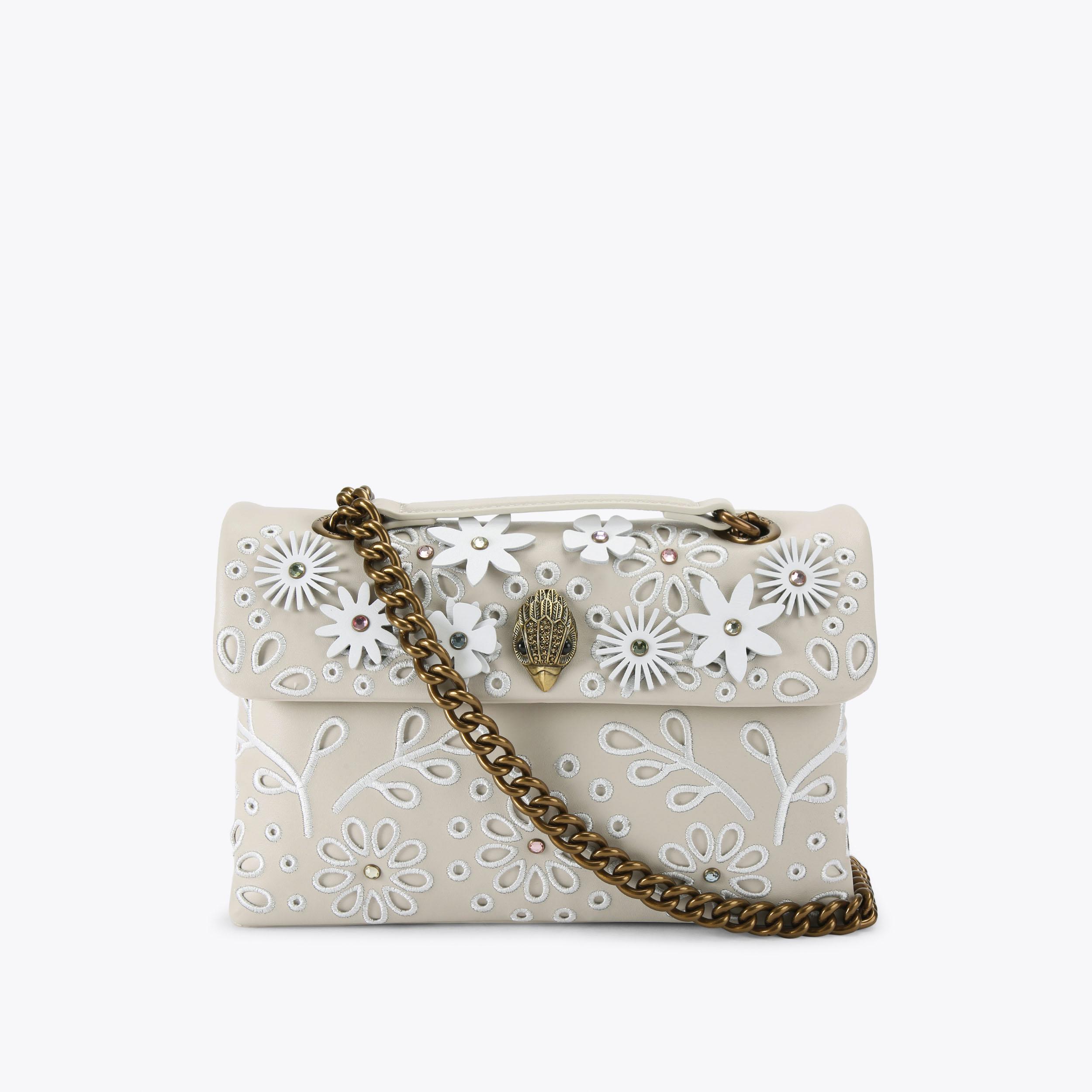 KENSINGTON BAG FLOWER Bone Leather Flower 3D Purse by KURT GEIGER LONDON