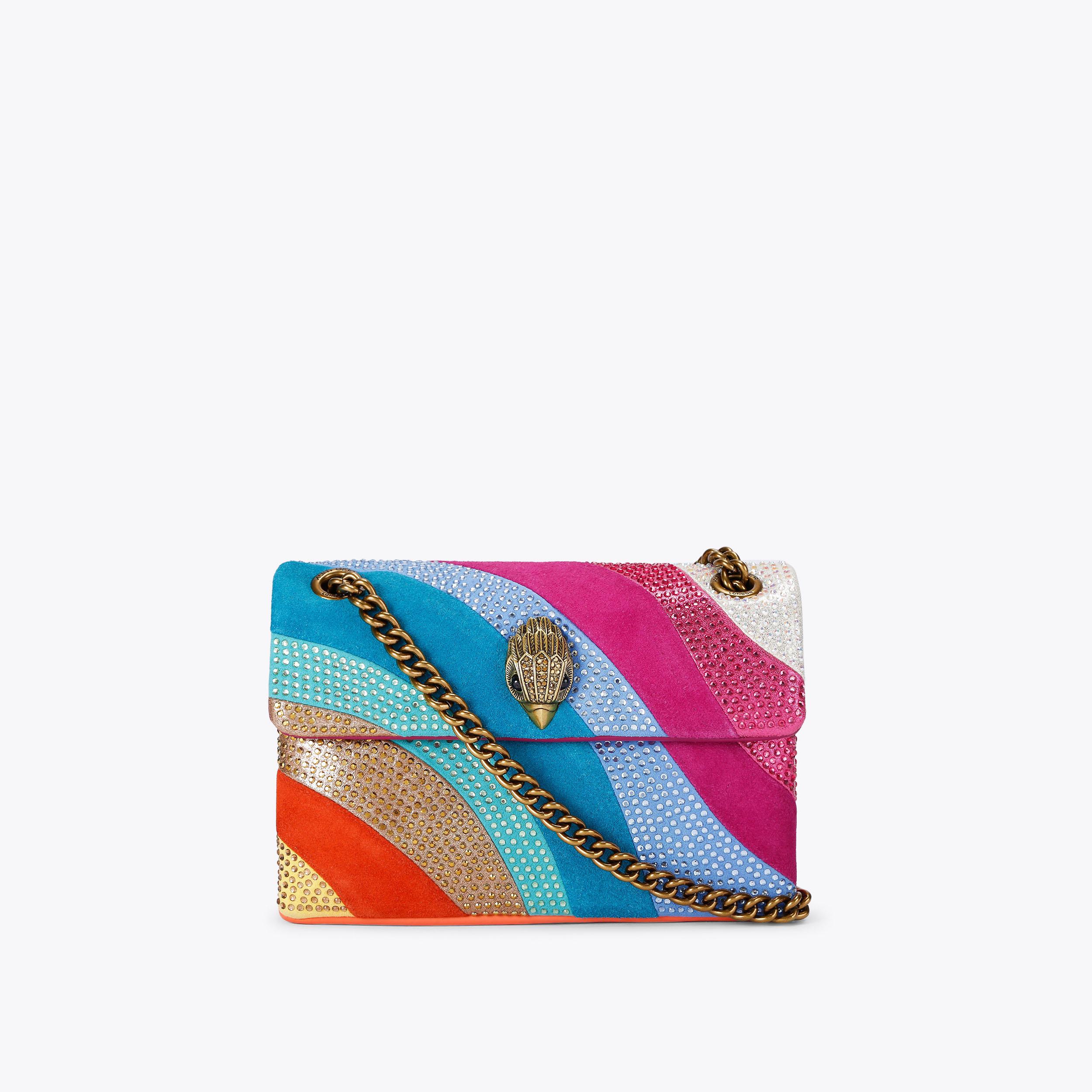 MINI KENSINGTON BAG Suede Rainbow Swirl Mini Purse by KURT GEIGER LONDON