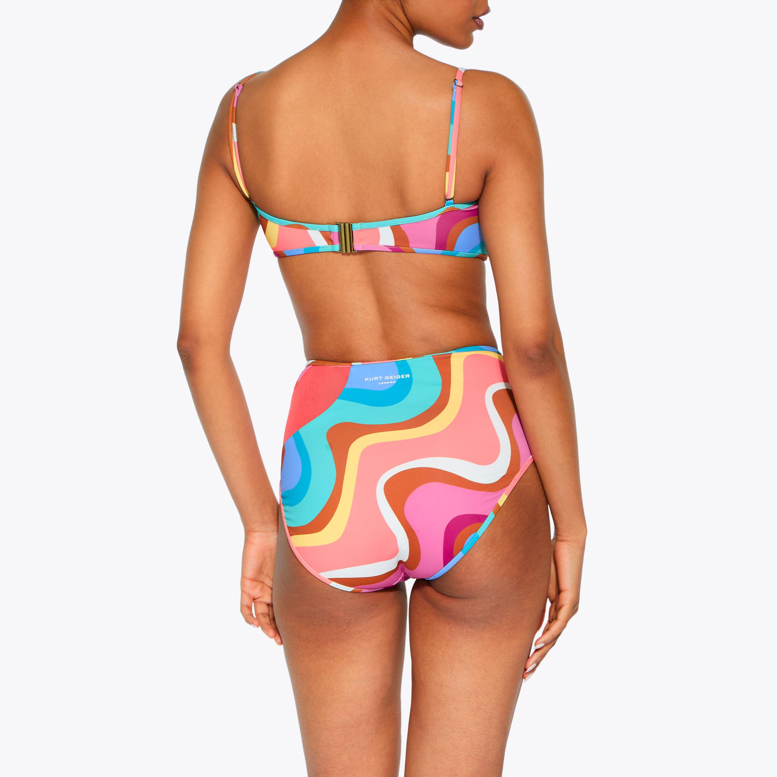 KENSINGTON CUT OUT BRIEFS Rainbow ORange Swirl Bikini Bottom by KURT GEIGER LONDON