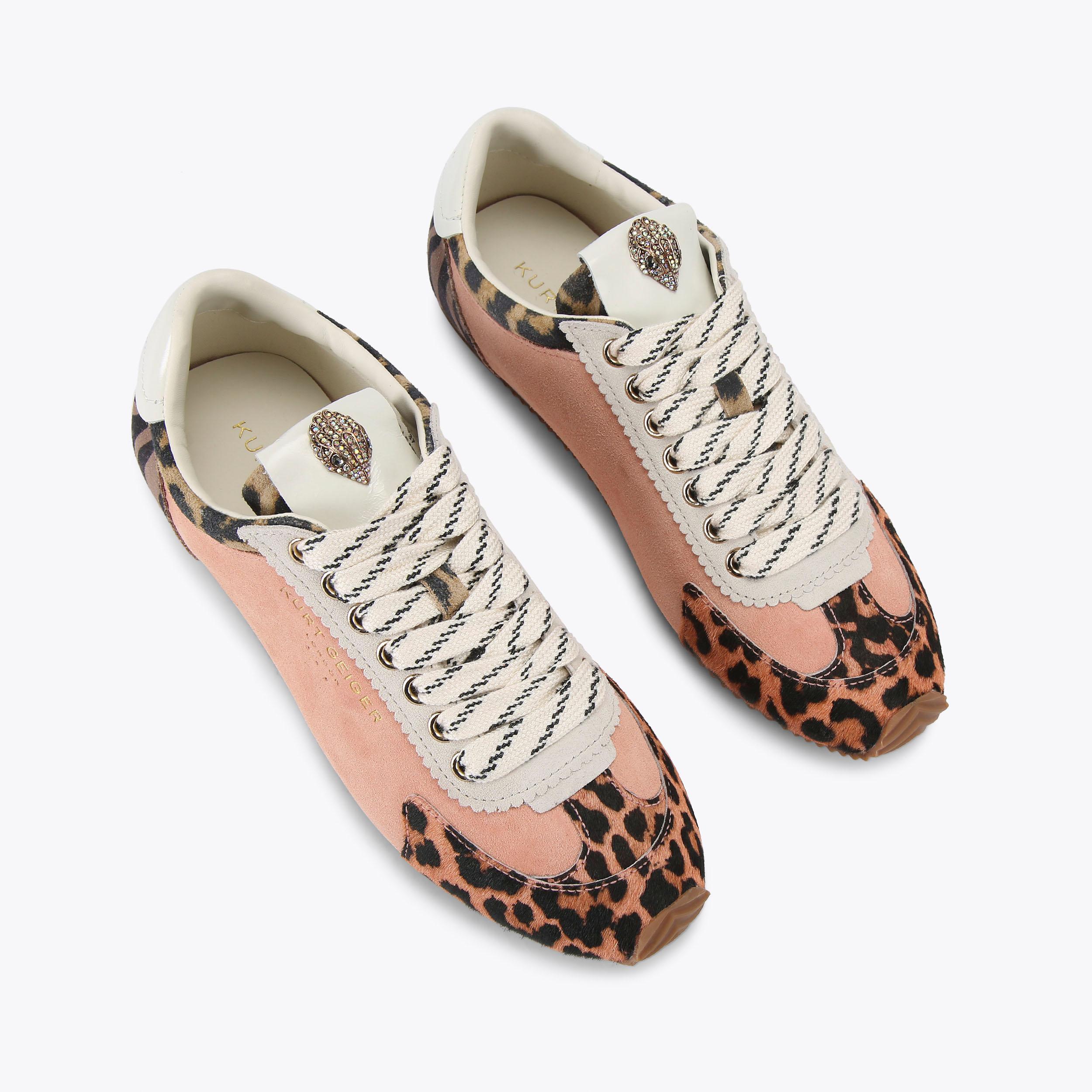 ISLINGTON SNEAKER Peach Suede Lace Up Sneakers by KURT GEIGER LONDON