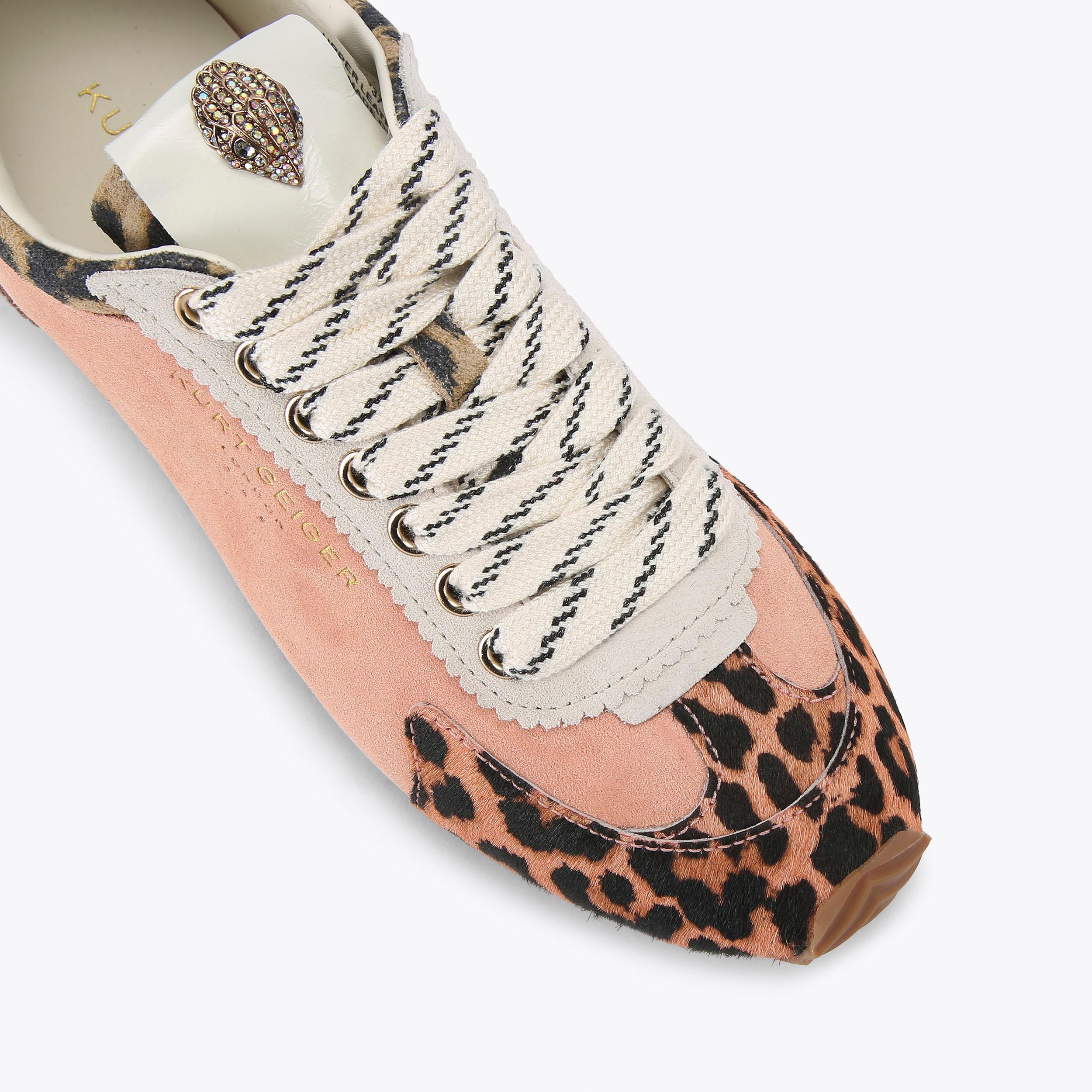 ISLINGTON SNEAKER Peach Suede Lace Up Sneakers by KURT GEIGER LONDON