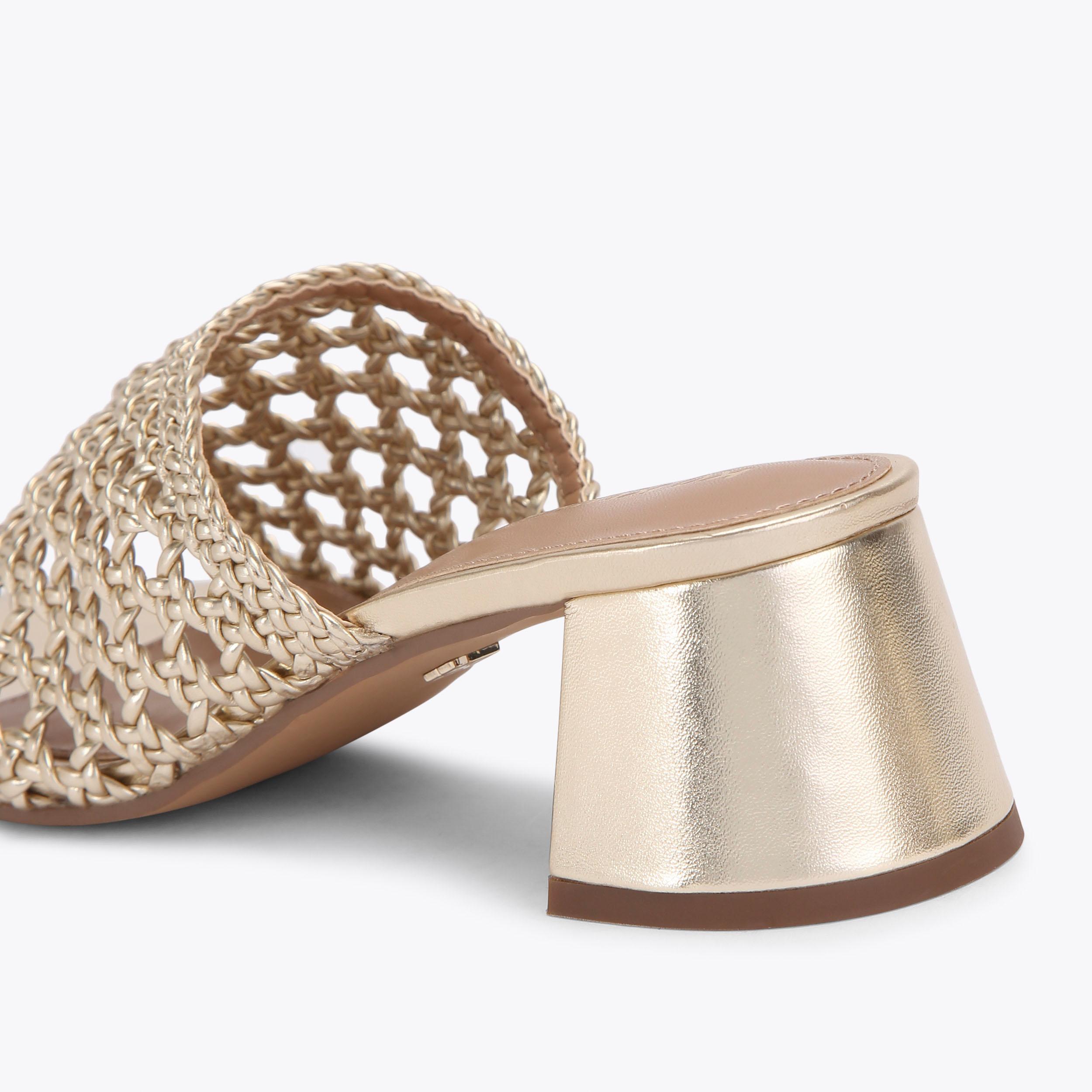 REMI Gold Block Heel by KG KURT GEIGER