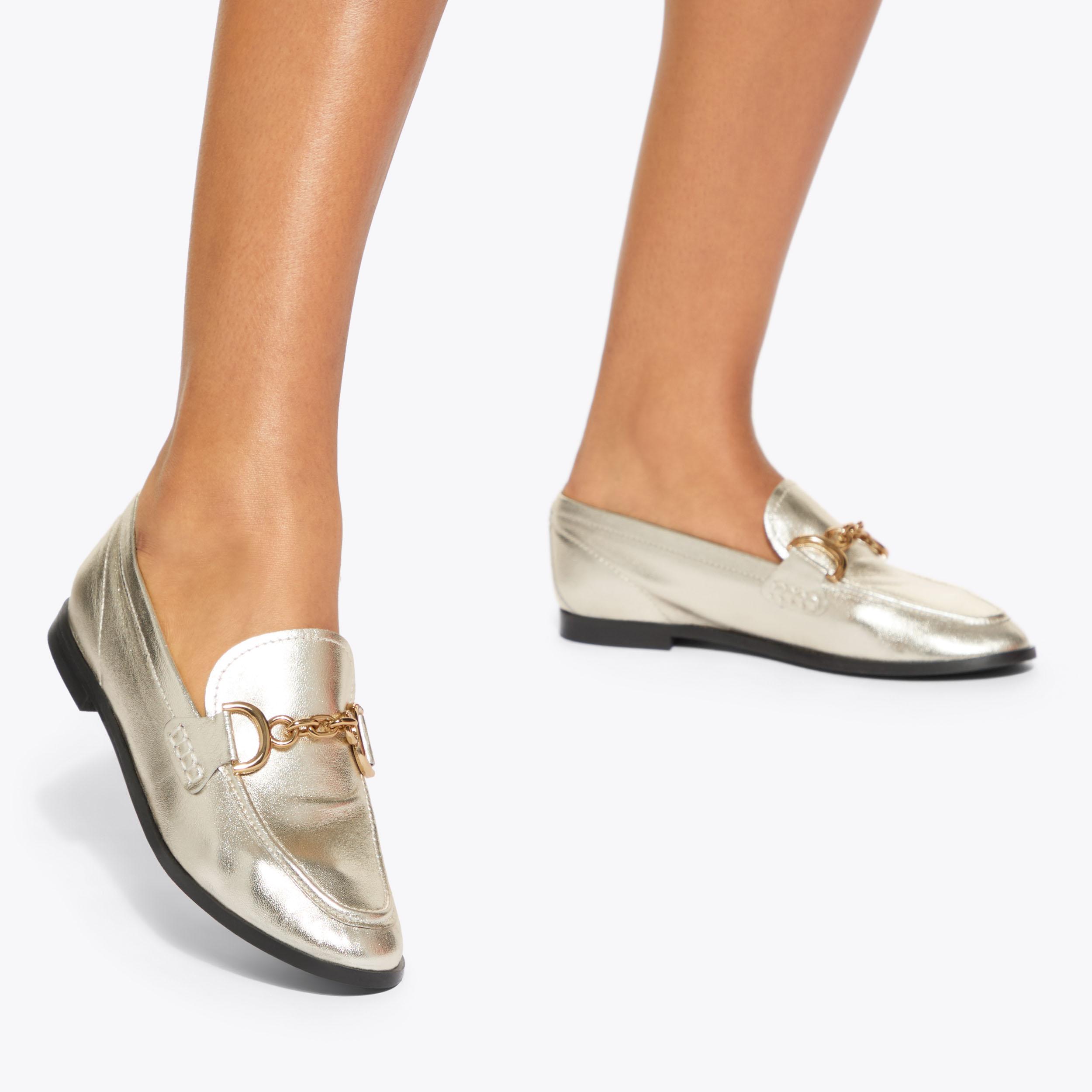 MARRISA Metallic Gold Slip On Loafer by KG KURT GEIGER