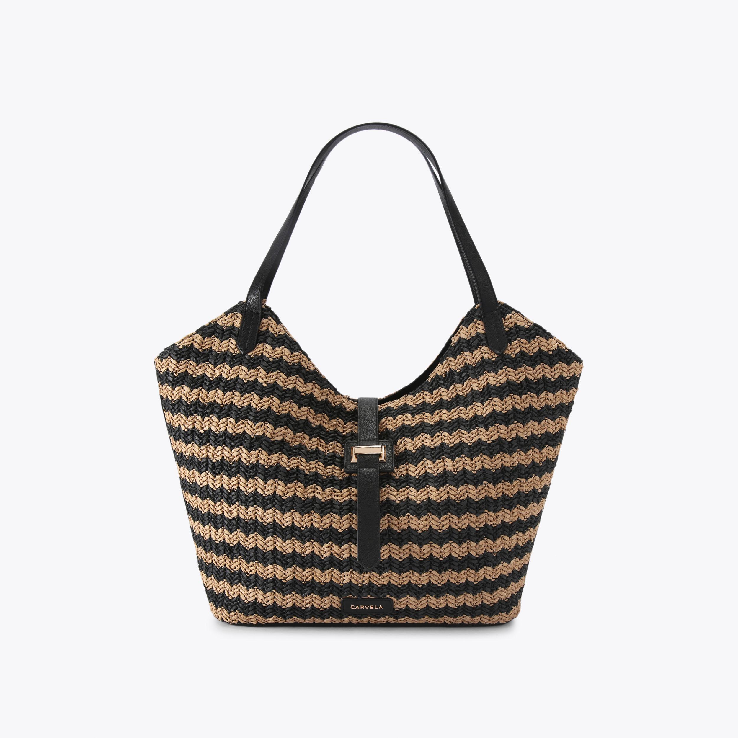 CAPRI SOFT TOTE Woven Raffia Tote Bag by CARVELA