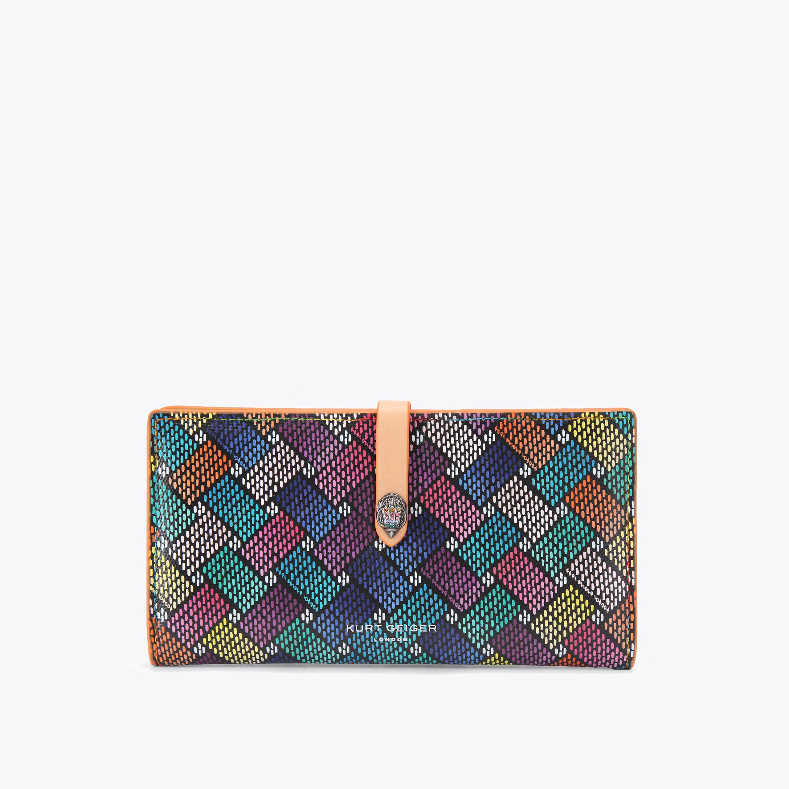 CAMDEN SOFT WALLET Rainbow Canvas Monogram Purse by KURT GEIGER LONDON