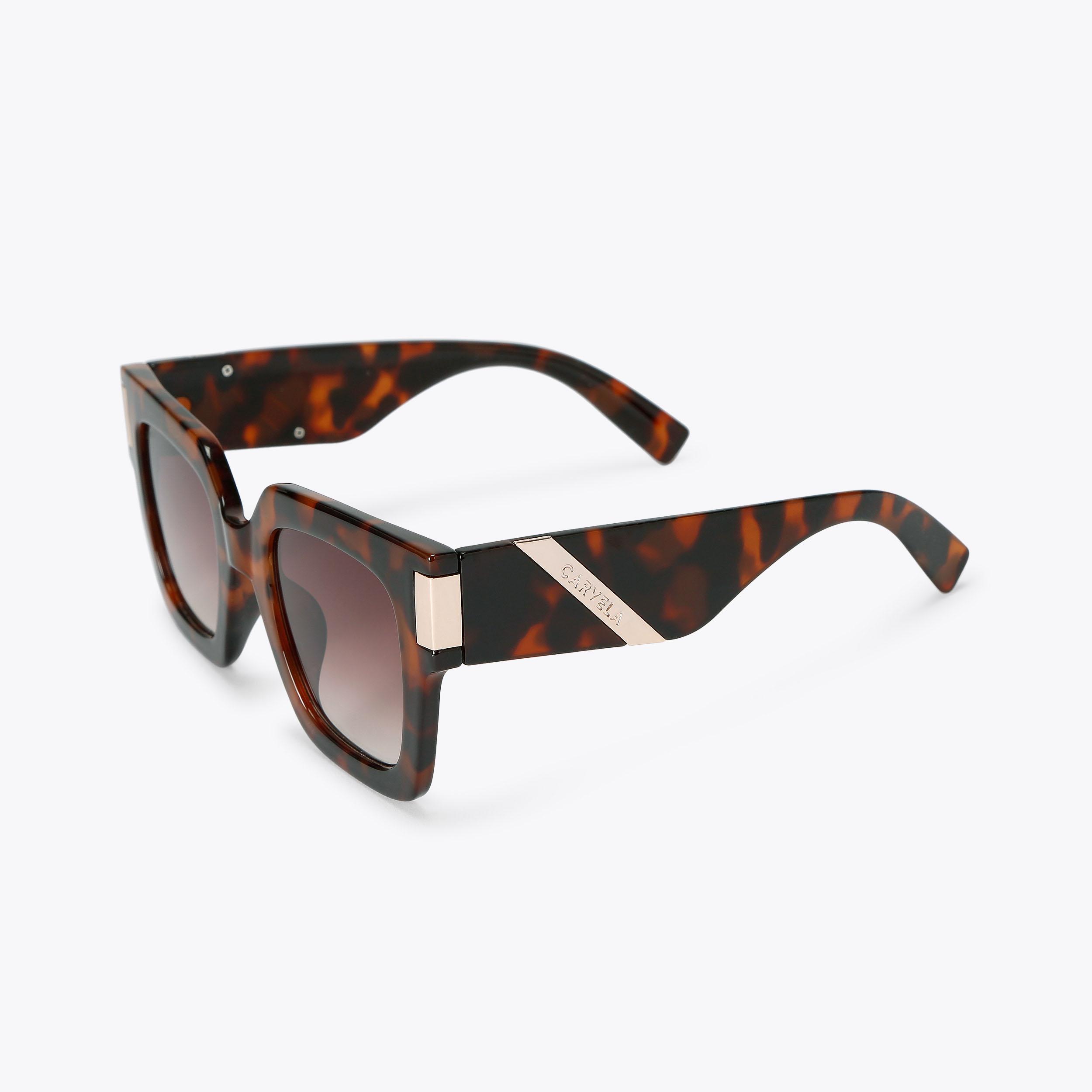 CARVELA CHUNKY FLARE Mid Brown Cat Eye Square Sunglasses by CARVELA