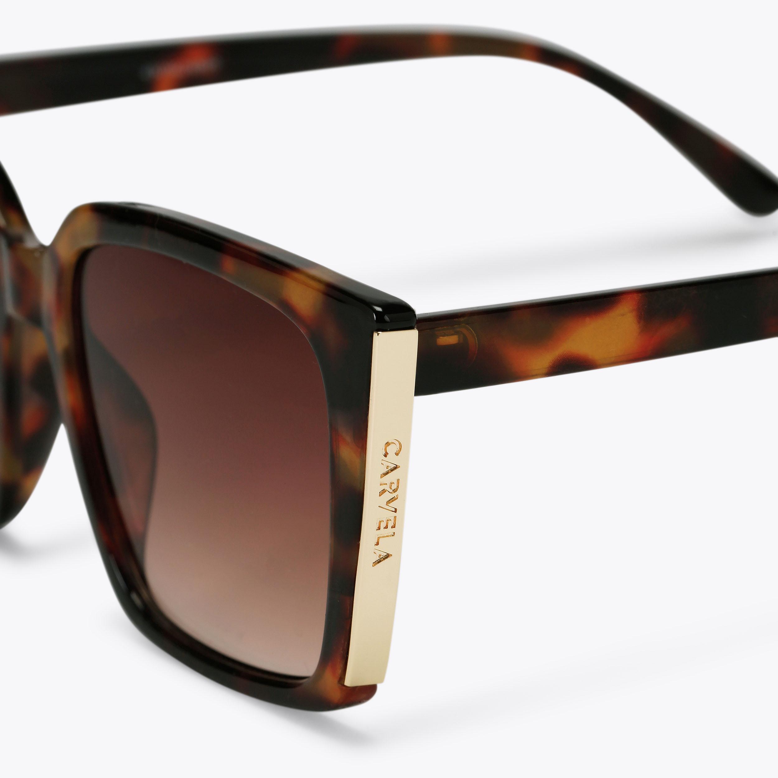 CARVELA SQUARE FRAME Mid Brown Square Sunglasses by CARVELA