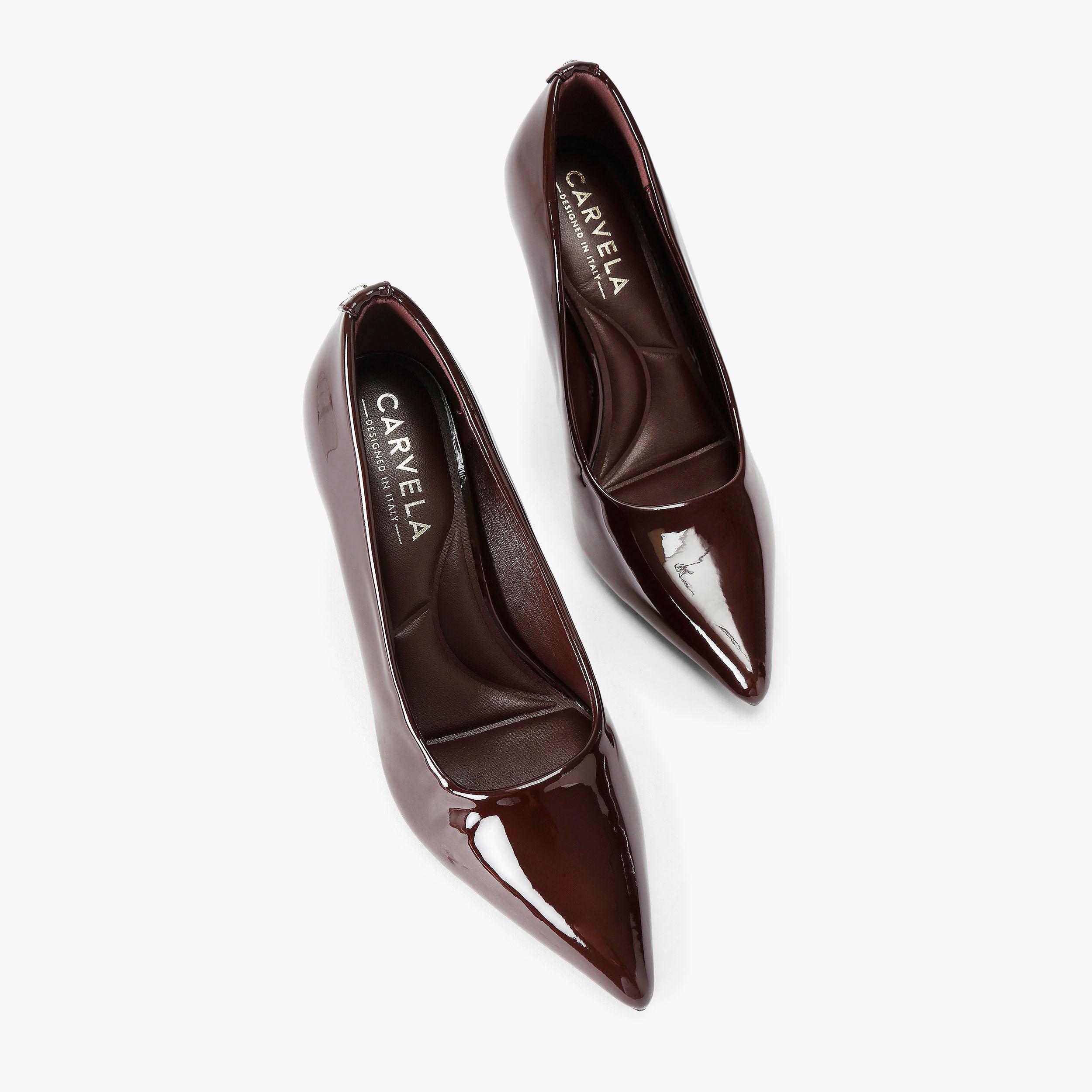 CORLETTA COURT Patent Brown Court Heel by CARVELA