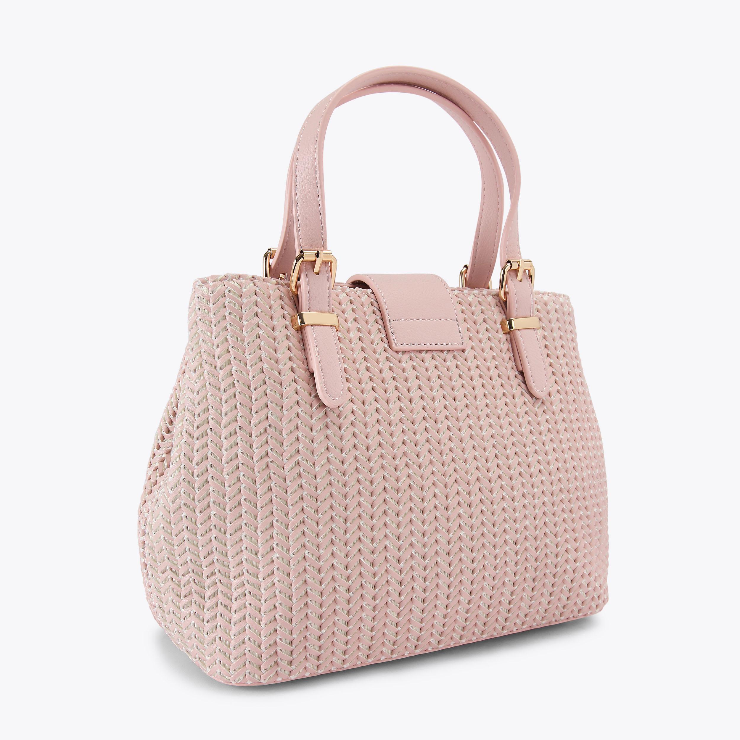 MARIA MINI WEAVE Pale Pink Tote Bag by CARVELA
