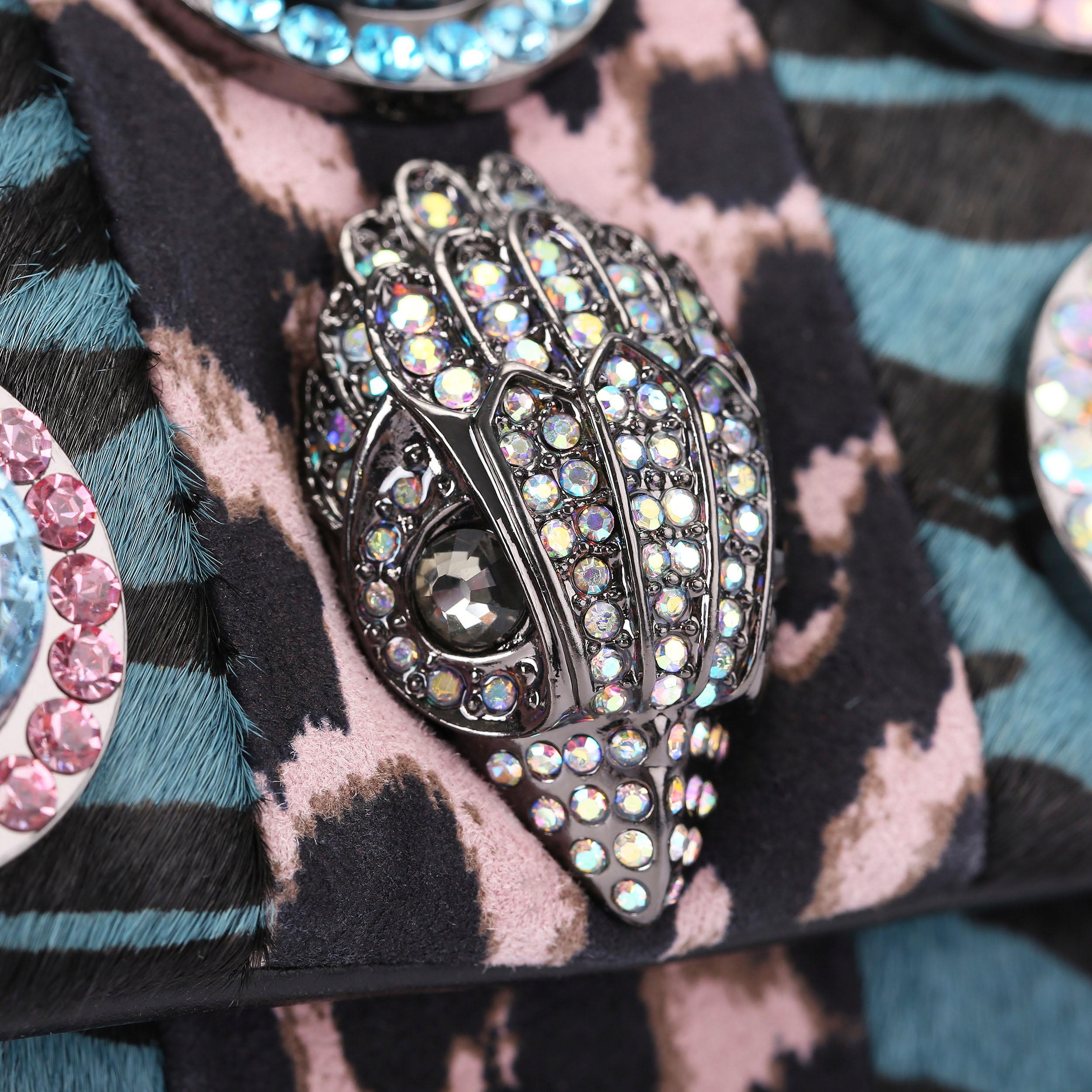 MD KENSINGTON OCTAVIA Blue And Pink Animal Print Cross Body by KURT ...