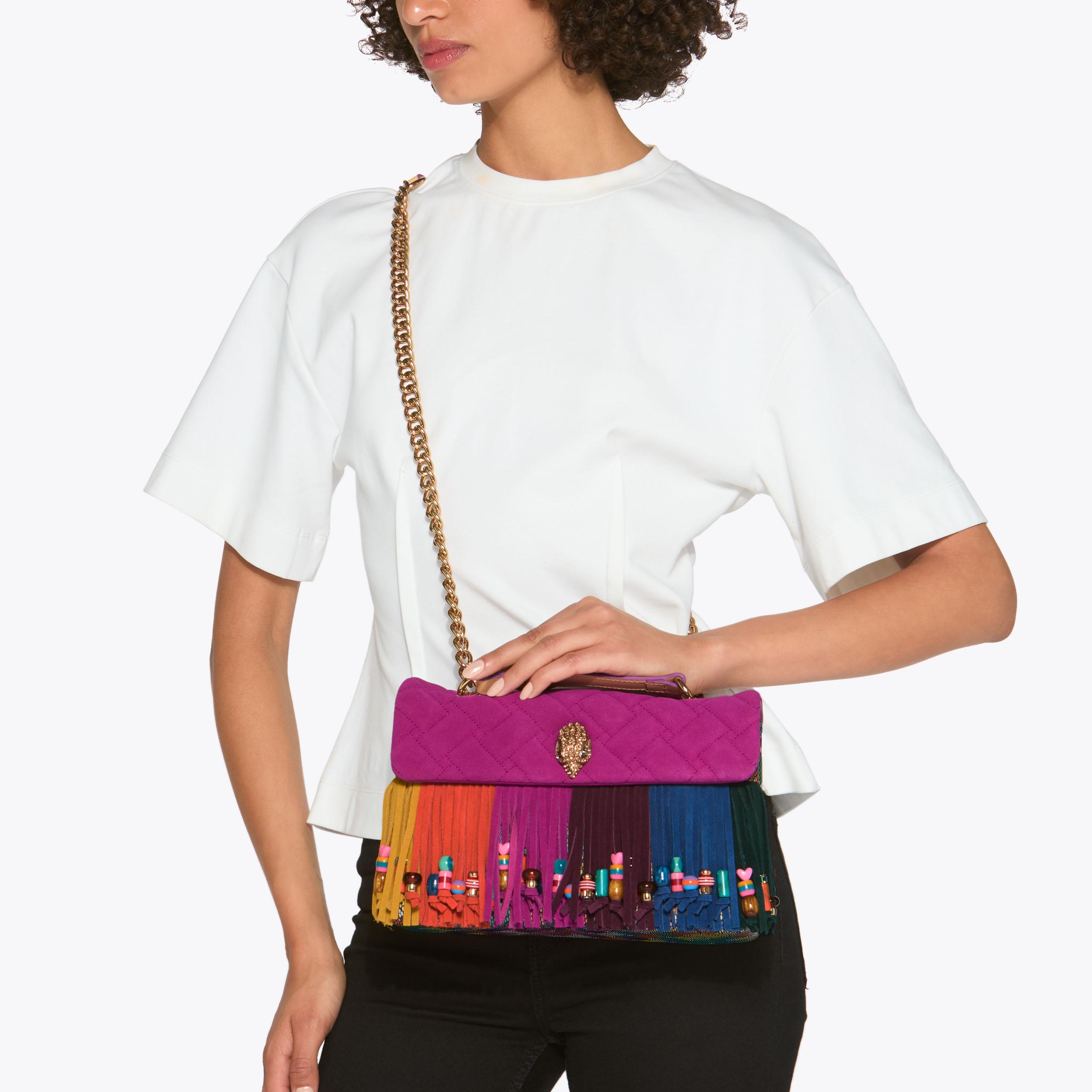 KENSINGTON FRINGE BAG Rainbow Monogram Fringe Purse by KURT GEIGER LONDON