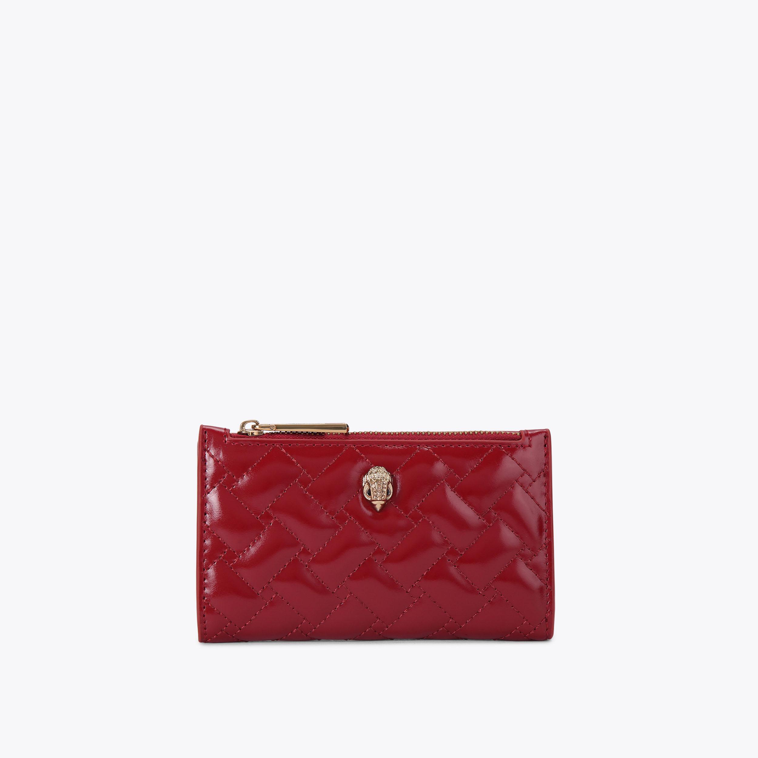 KENSINGTON BIFOLD WALLET Red Patent Quilted Purse by KURT GEIGER LONDON