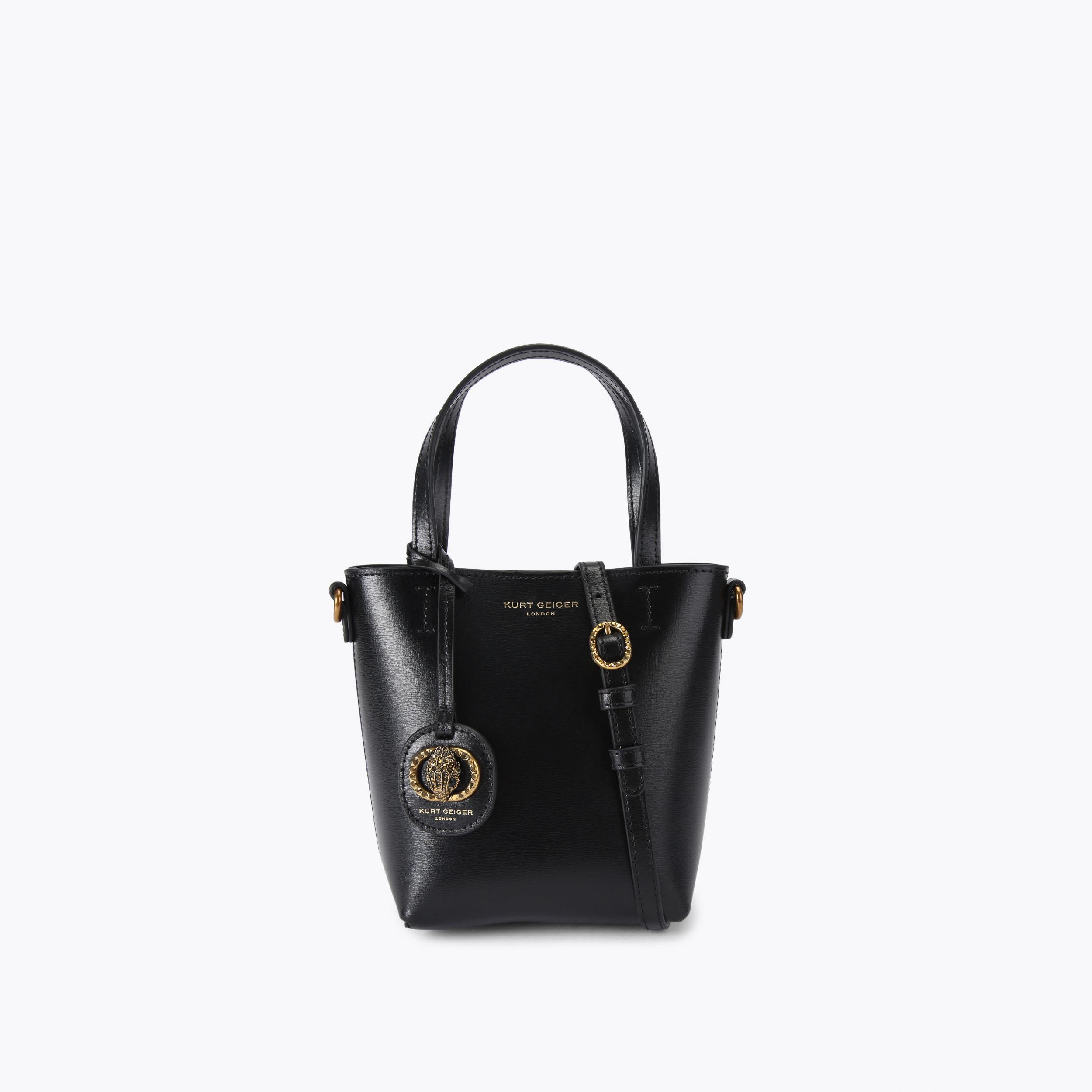CHELSEA SM SHOPPER BAG Black Leather Shopper Bag by KURT GEIGER LONDON