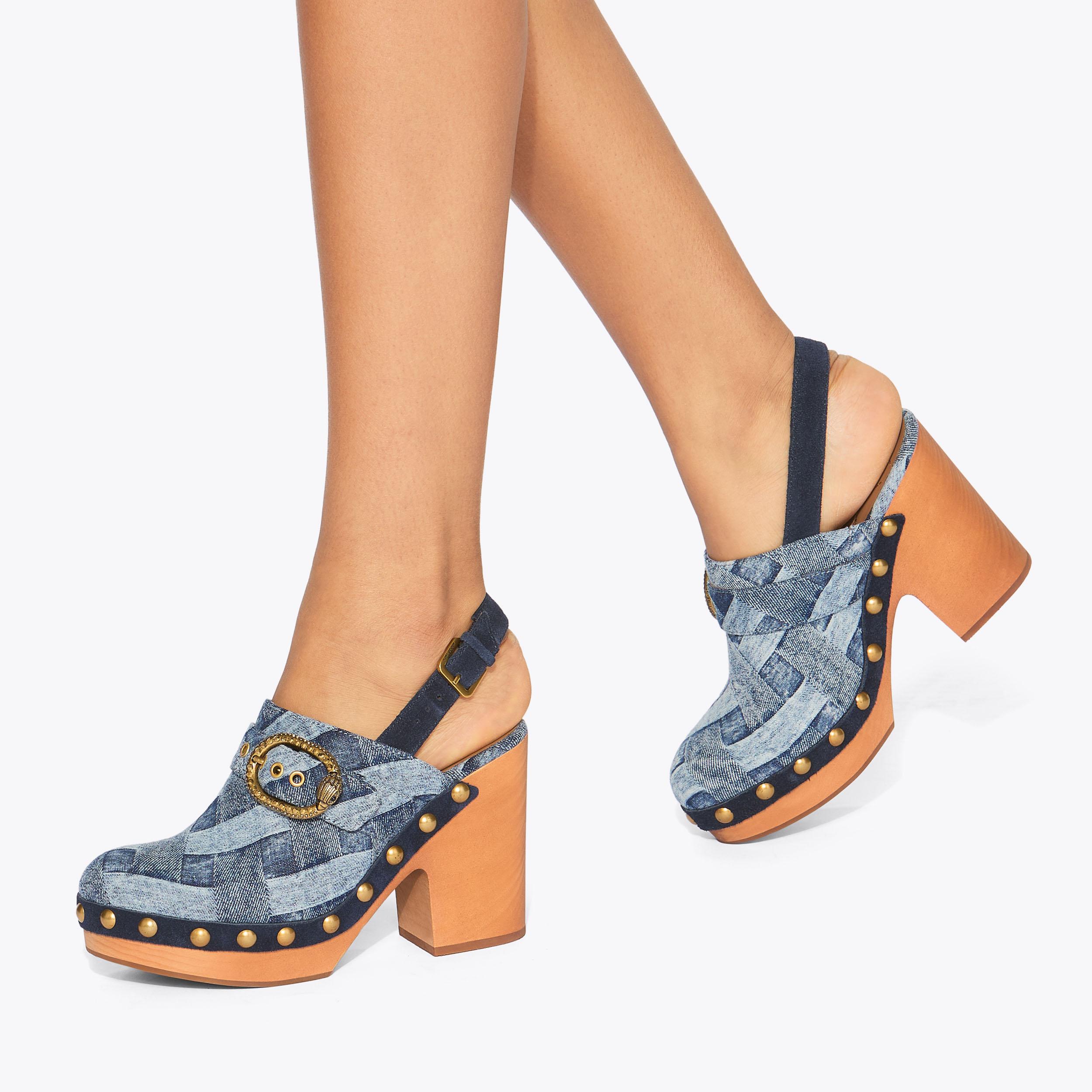 MAYFAIR CLOG SLINGBACK Denim Clog Heel by KURT GEIGER LONDON