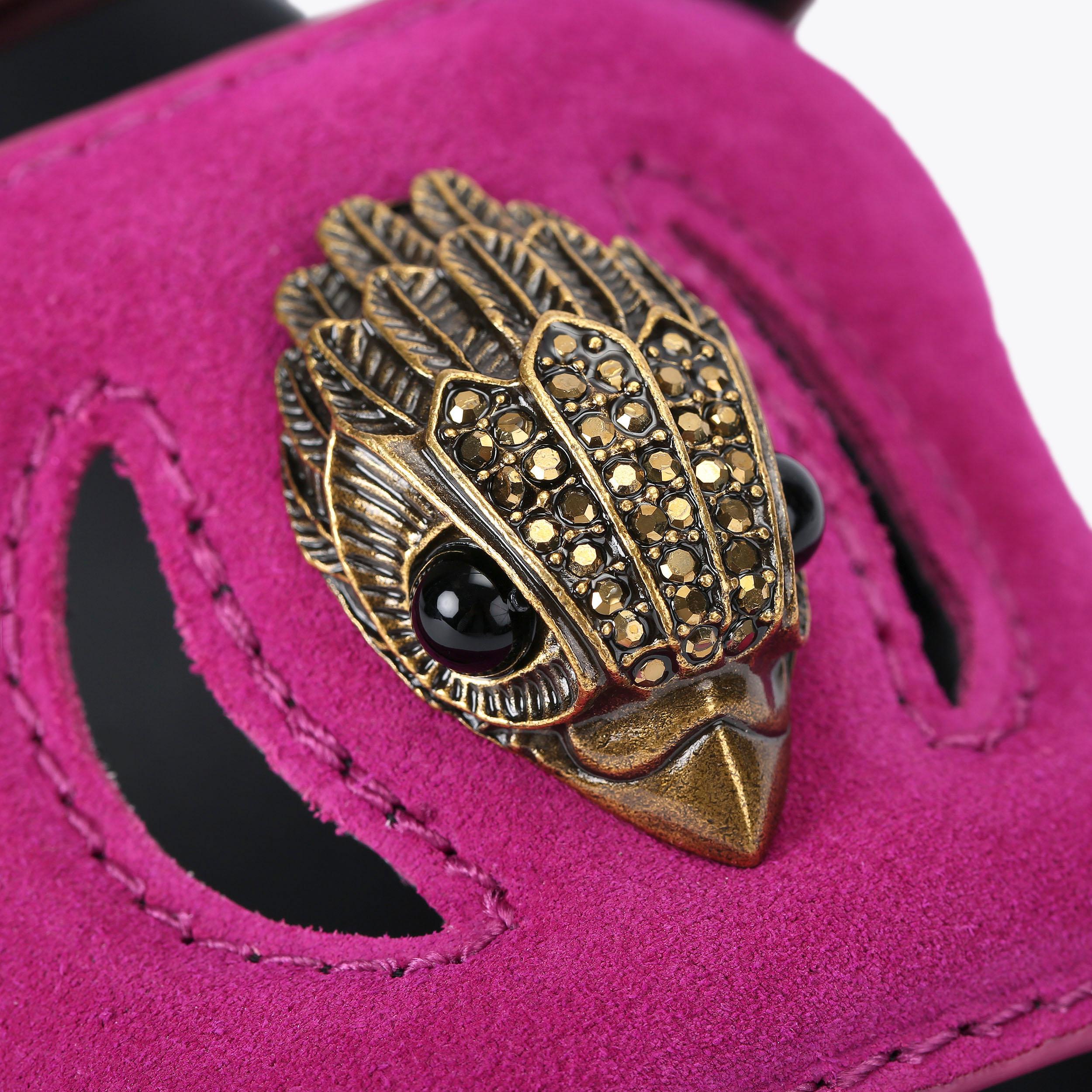 EAGLE CUT OUT SANDAL Fuchsia Suede Sandal by KURT GEIGER LONDON