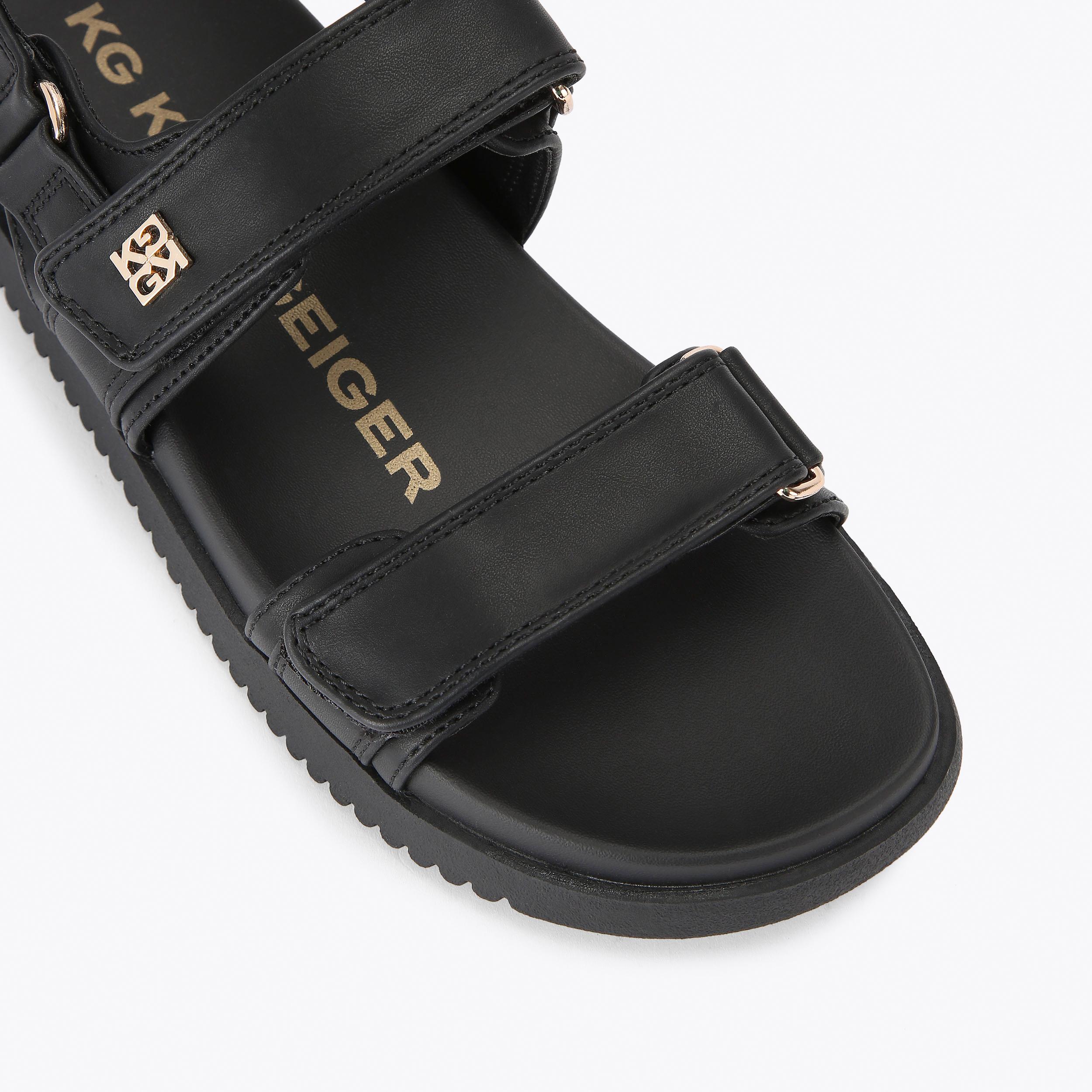 RORY2 Black Velcro Sandals by KG KURT GEIGER