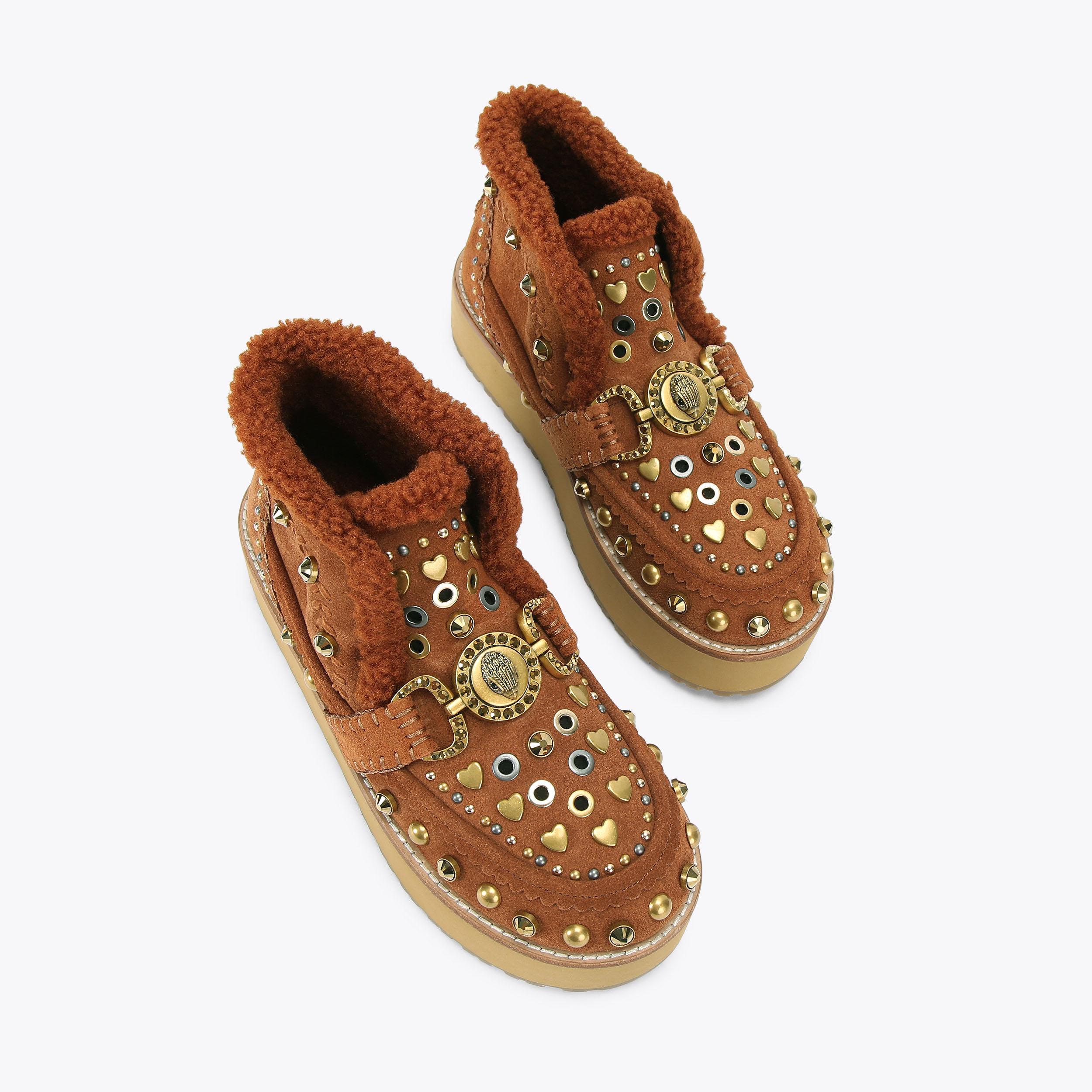 MANSION COSY BOOT Tan Suede Cosy Boot by KURT GEIGER LONDON