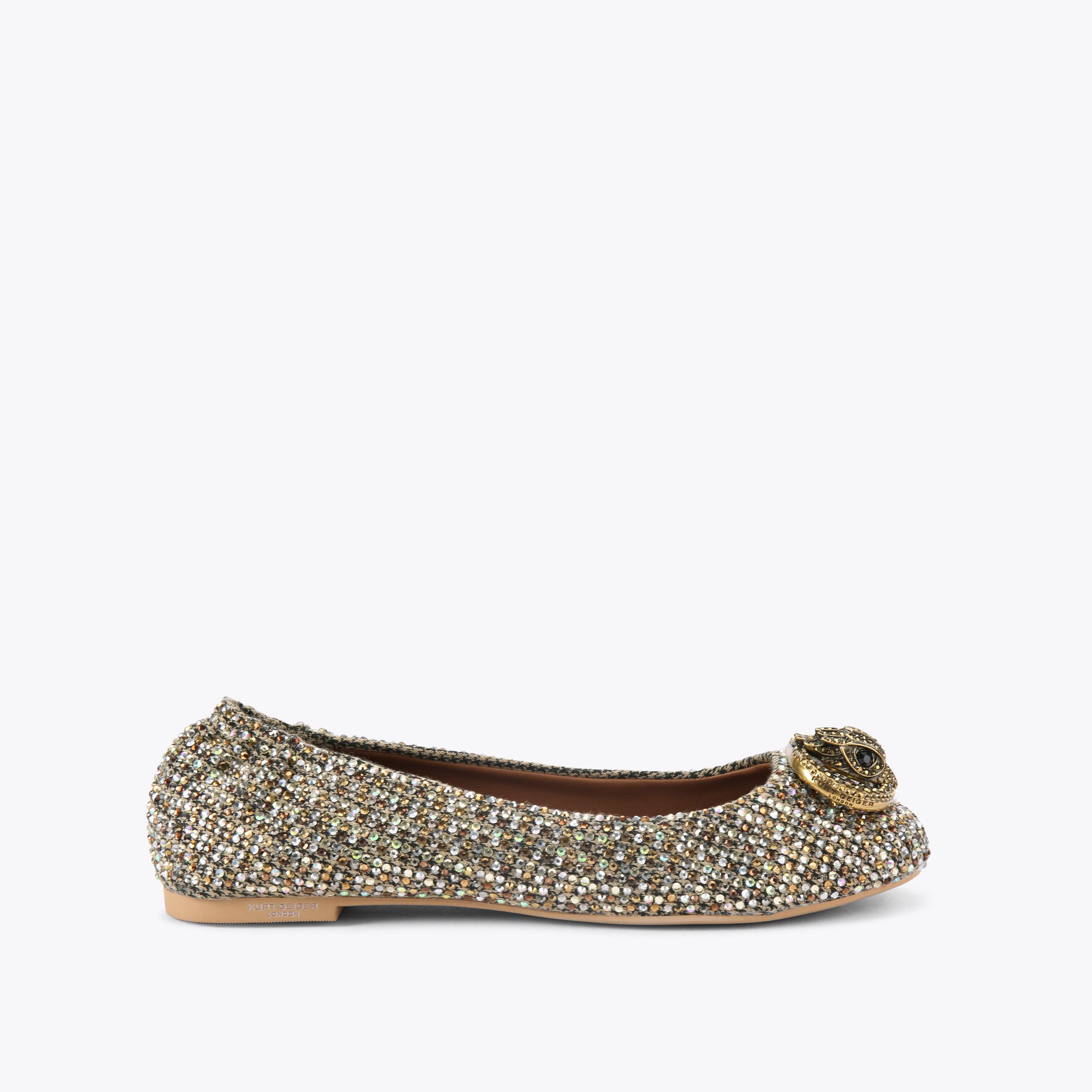 CHELSEA BALLERINA Metallic Gold Ballet Flat by KURT GEIGER LONDON