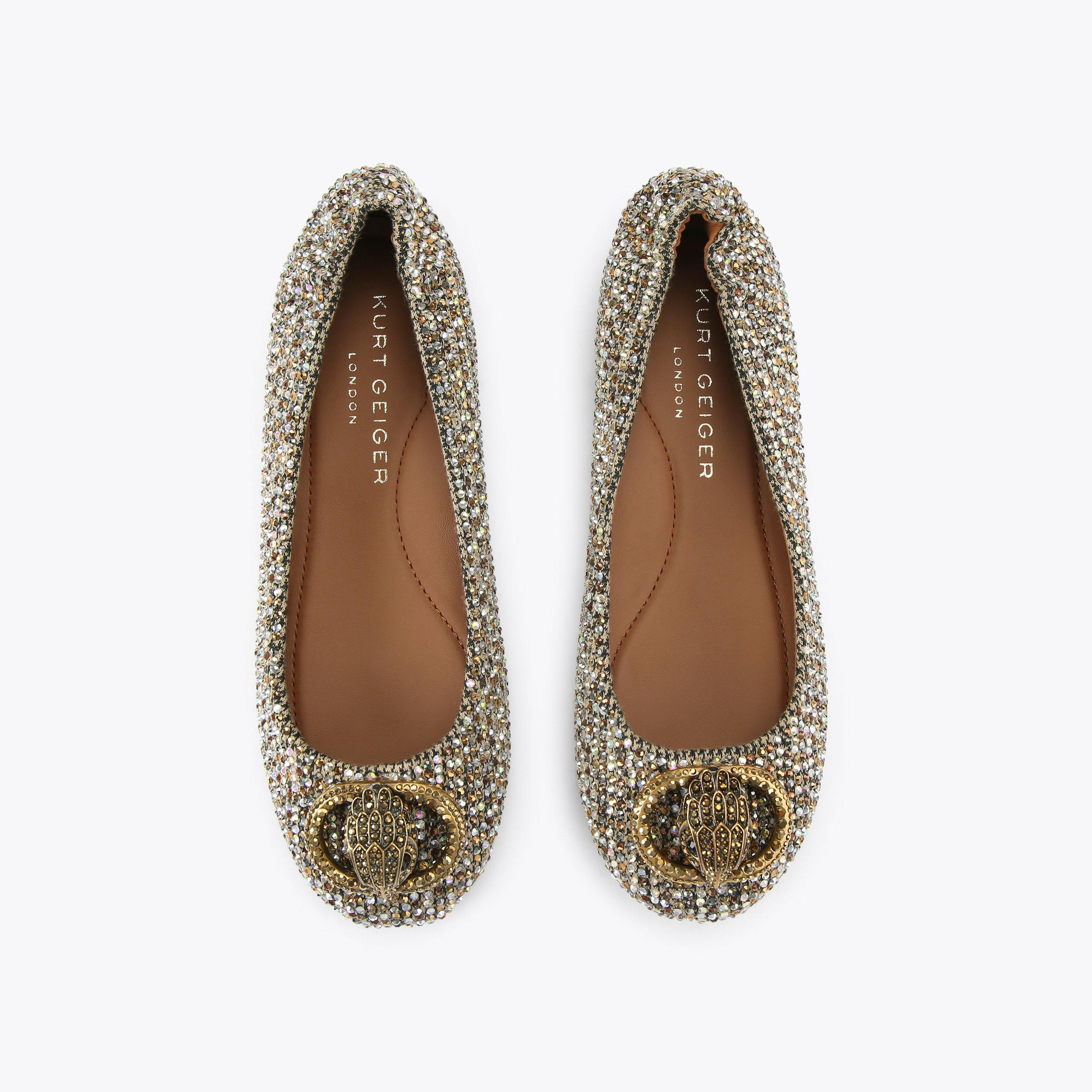 CHELSEA BALLERINA Metallic Gold Ballet Flat by KURT GEIGER LONDON