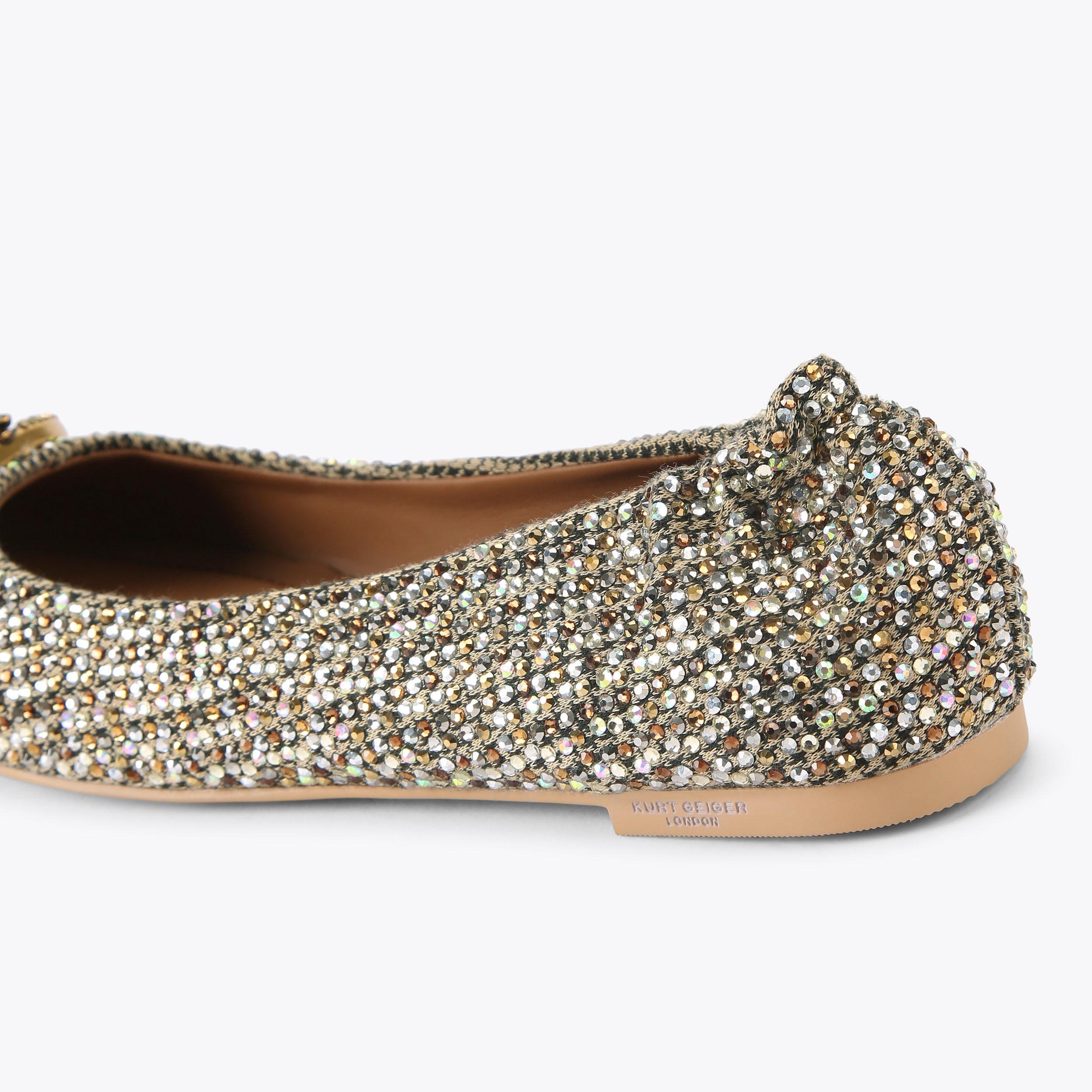 CHELSEA BALLERINA Metallic Gold Ballet Flat by KURT GEIGER LONDON