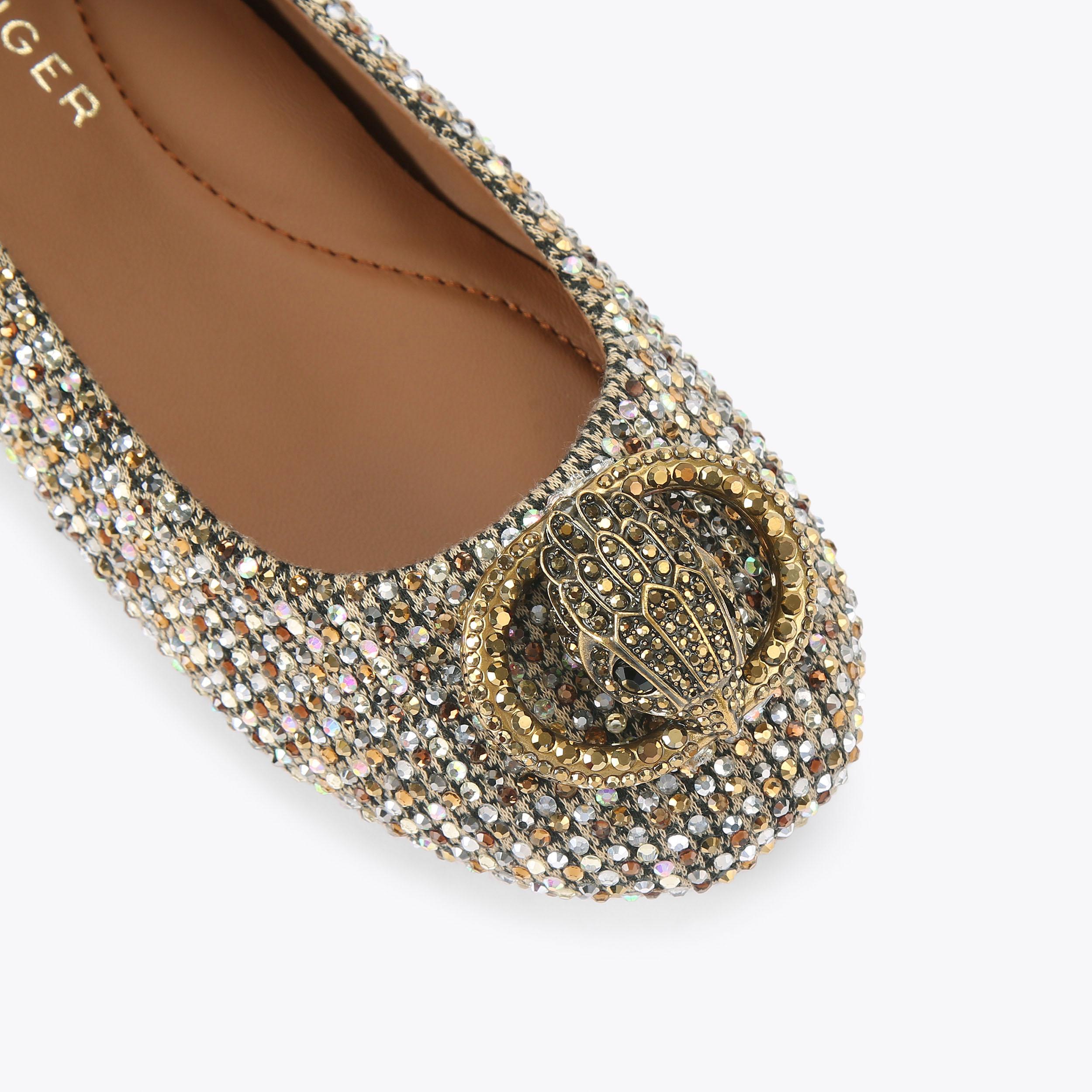 CHELSEA BALLERINA Metallic Gold Ballet Flat by KURT GEIGER LONDON