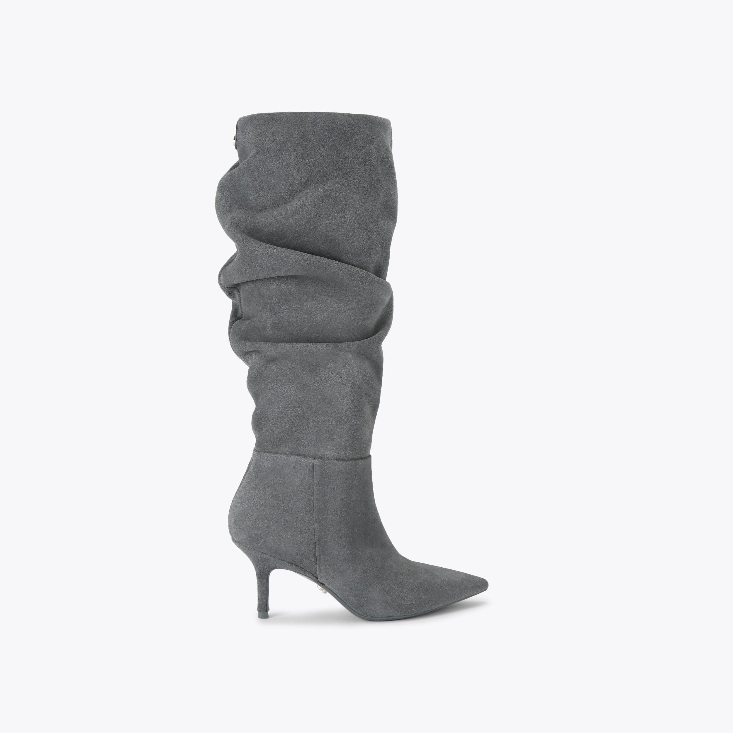 SPIRIT SLOUCH BOOT Grey Suede Slouch Boot by Carvela