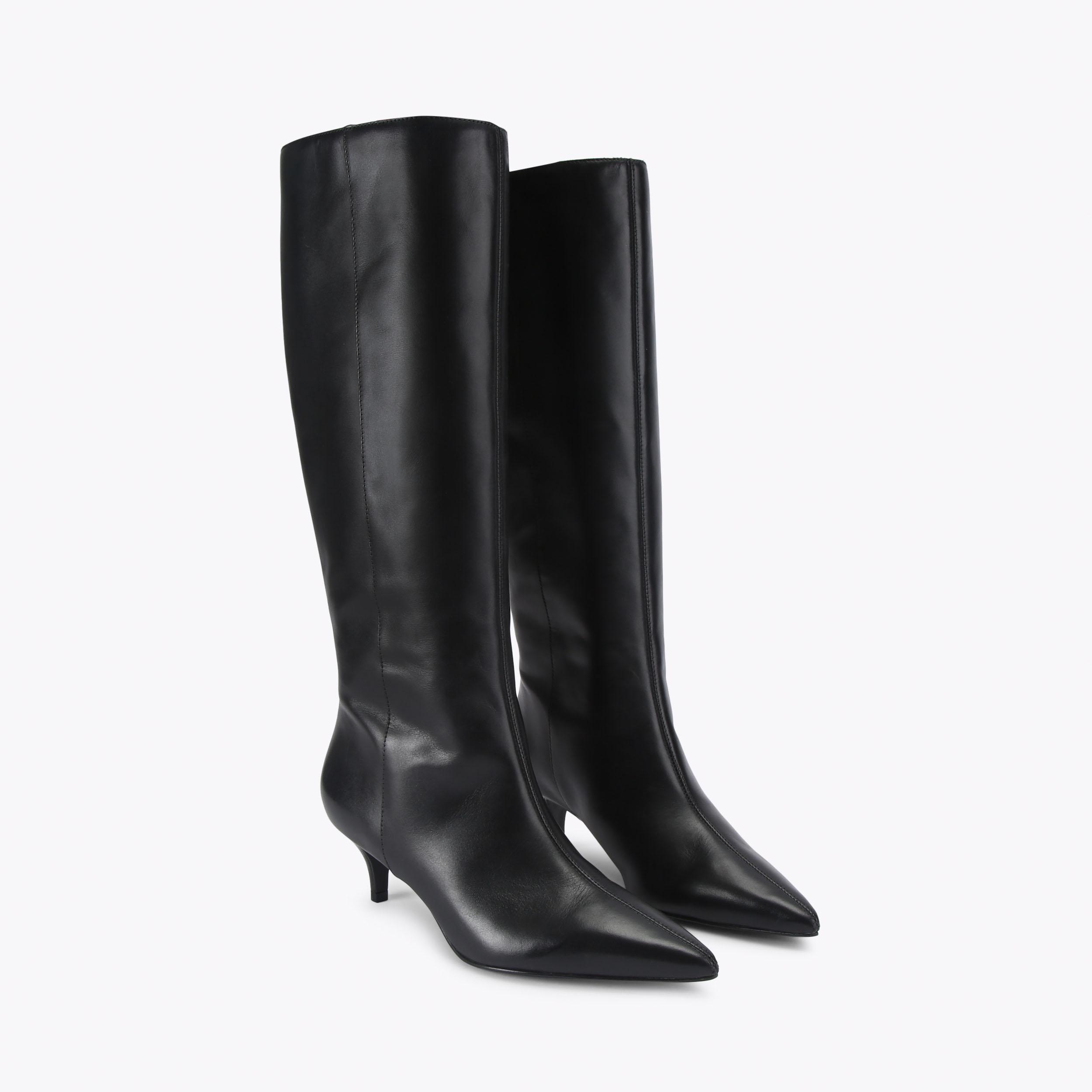 VENICE KNEE Black Leather Knee High Boot by CARVELA