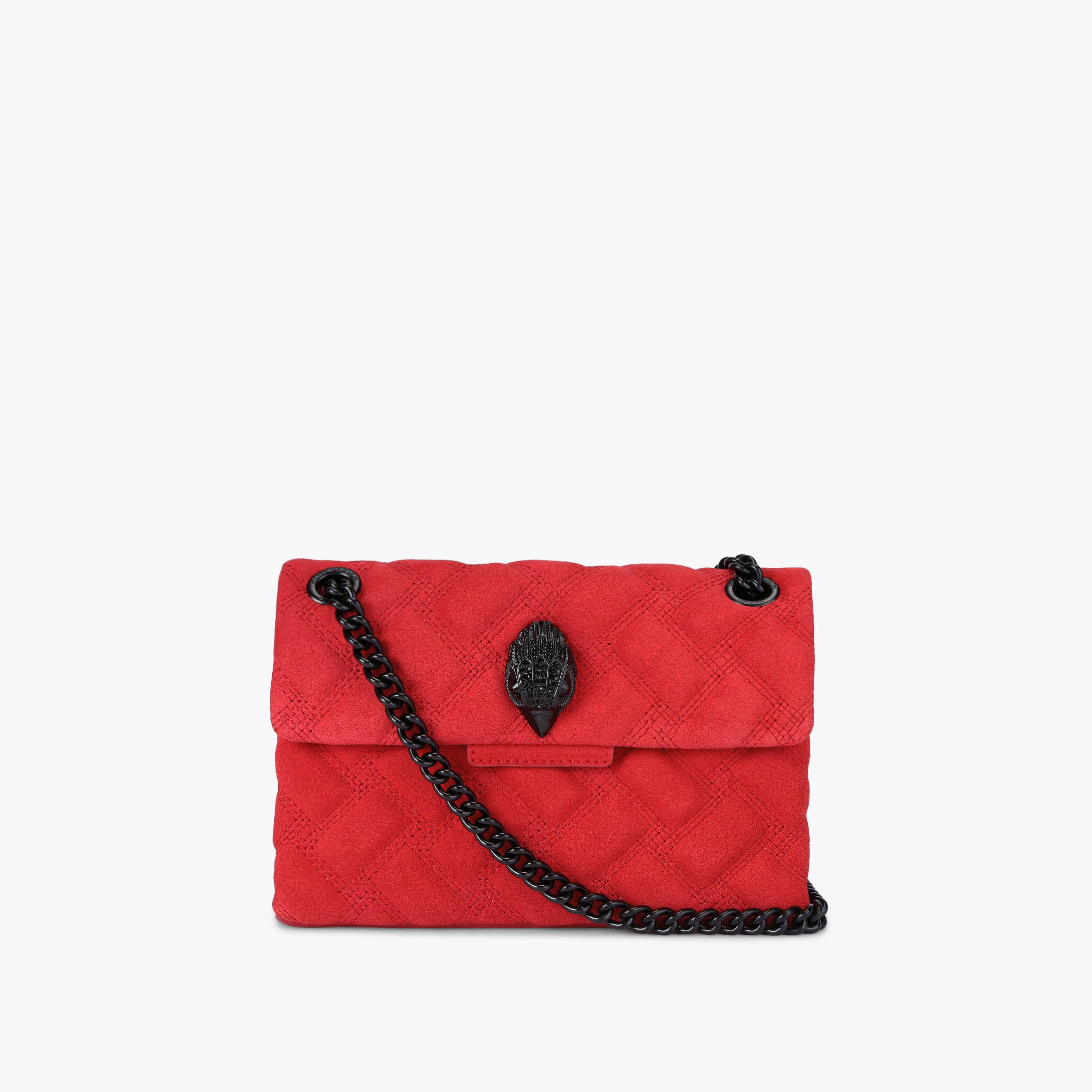 LEATHER MINI KENSINGTON Blue Suede Kensington Bag by KURT GEIGER LONDON