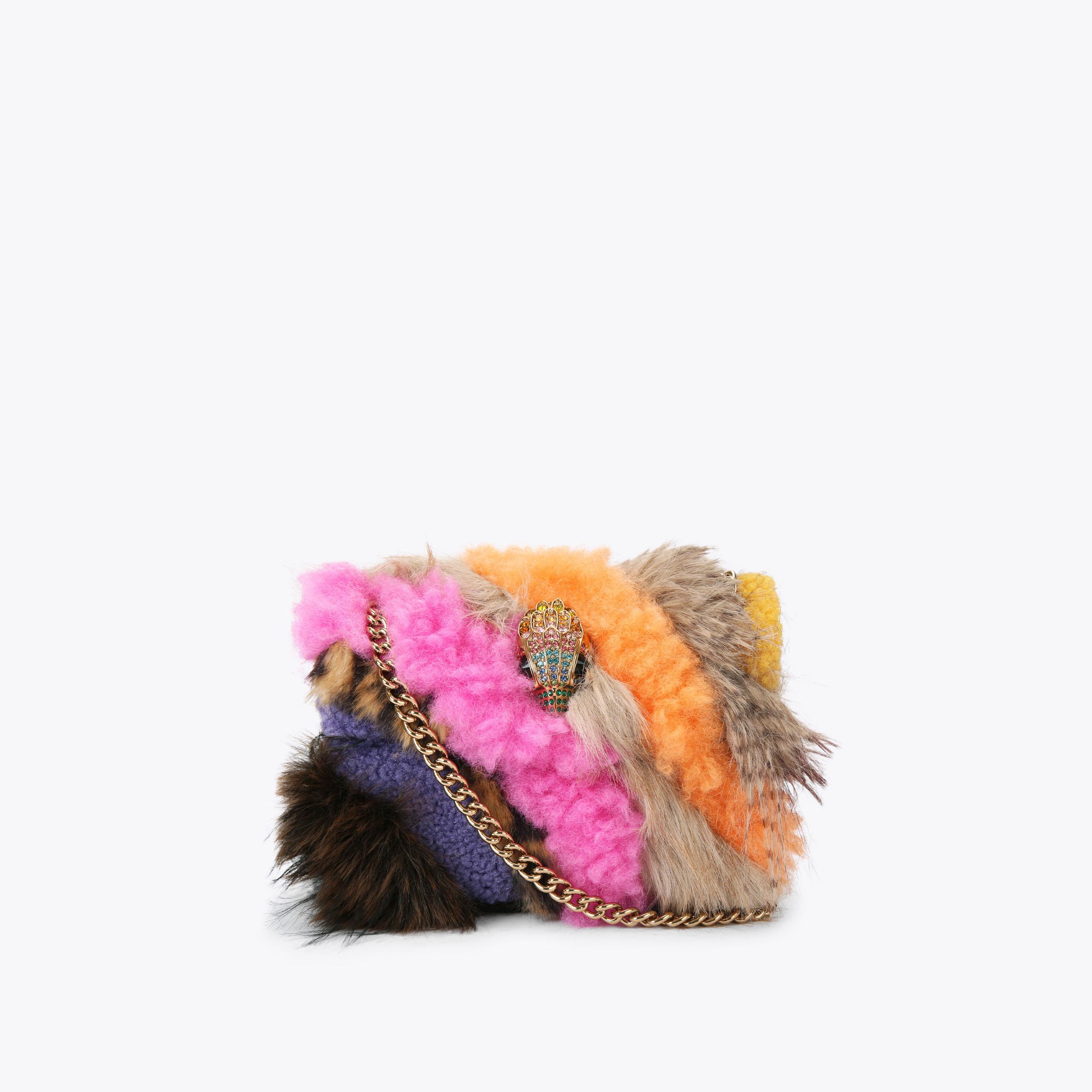 MINI KENSINGTON F FUR Striped Faux Fur Cross Body Bag by KURT GEIGER LONDON