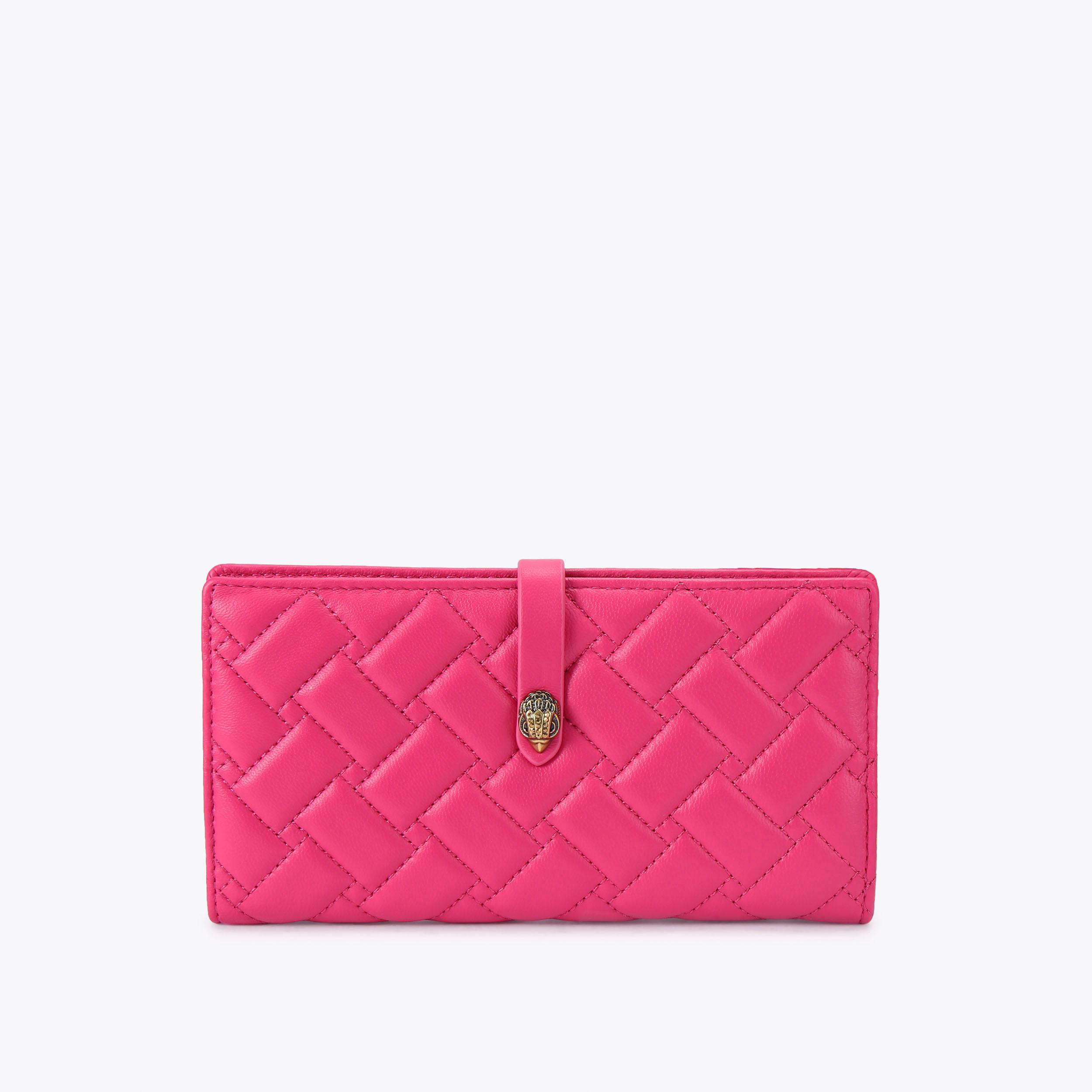 KENSINGTON SOFT WALLET Pink Leather Flap Over Wallet by KURT GEIGER LONDON