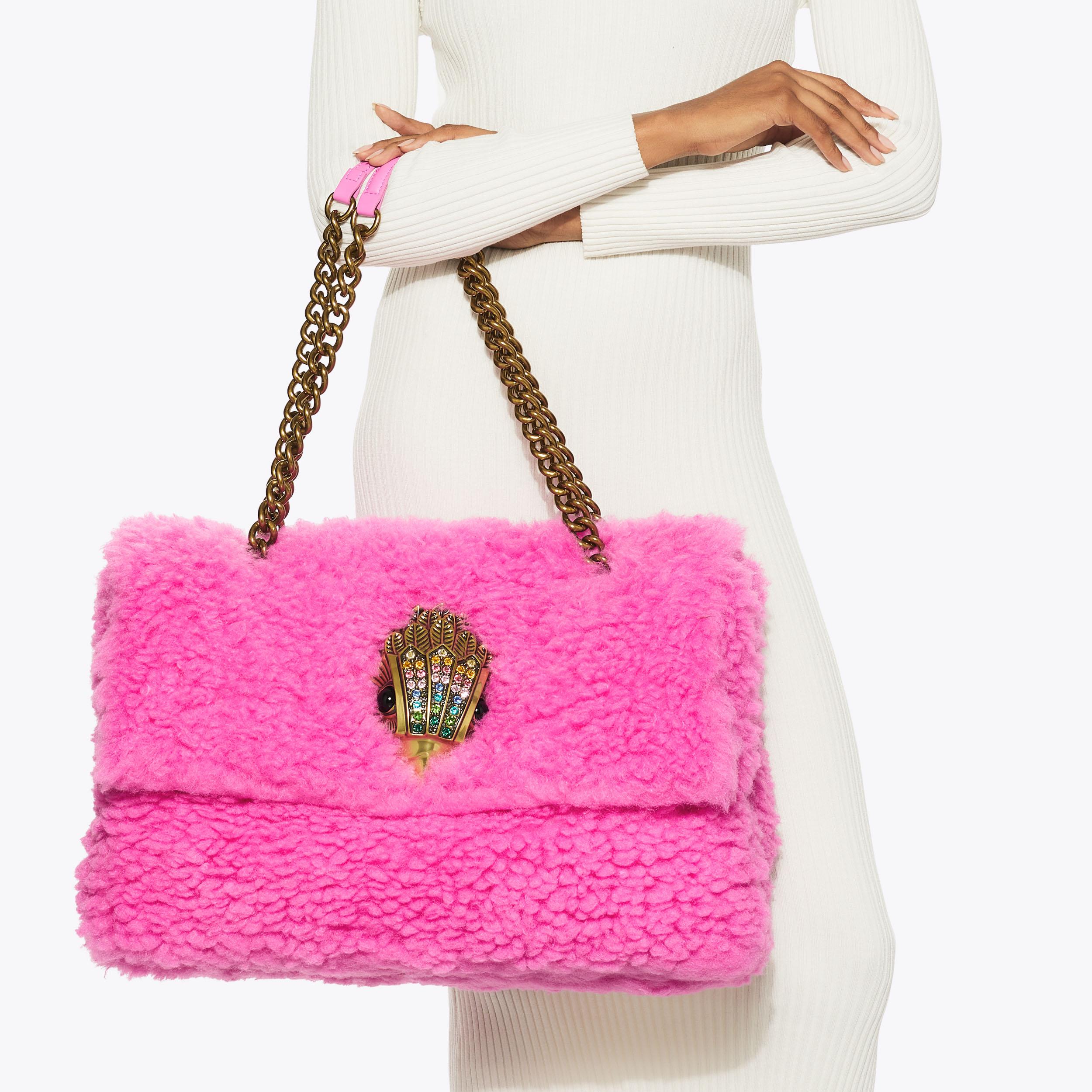 MACRO KENSINGTON F FUR Pink Fluffy Extra Large Bag by KURT GEIGER LONDON