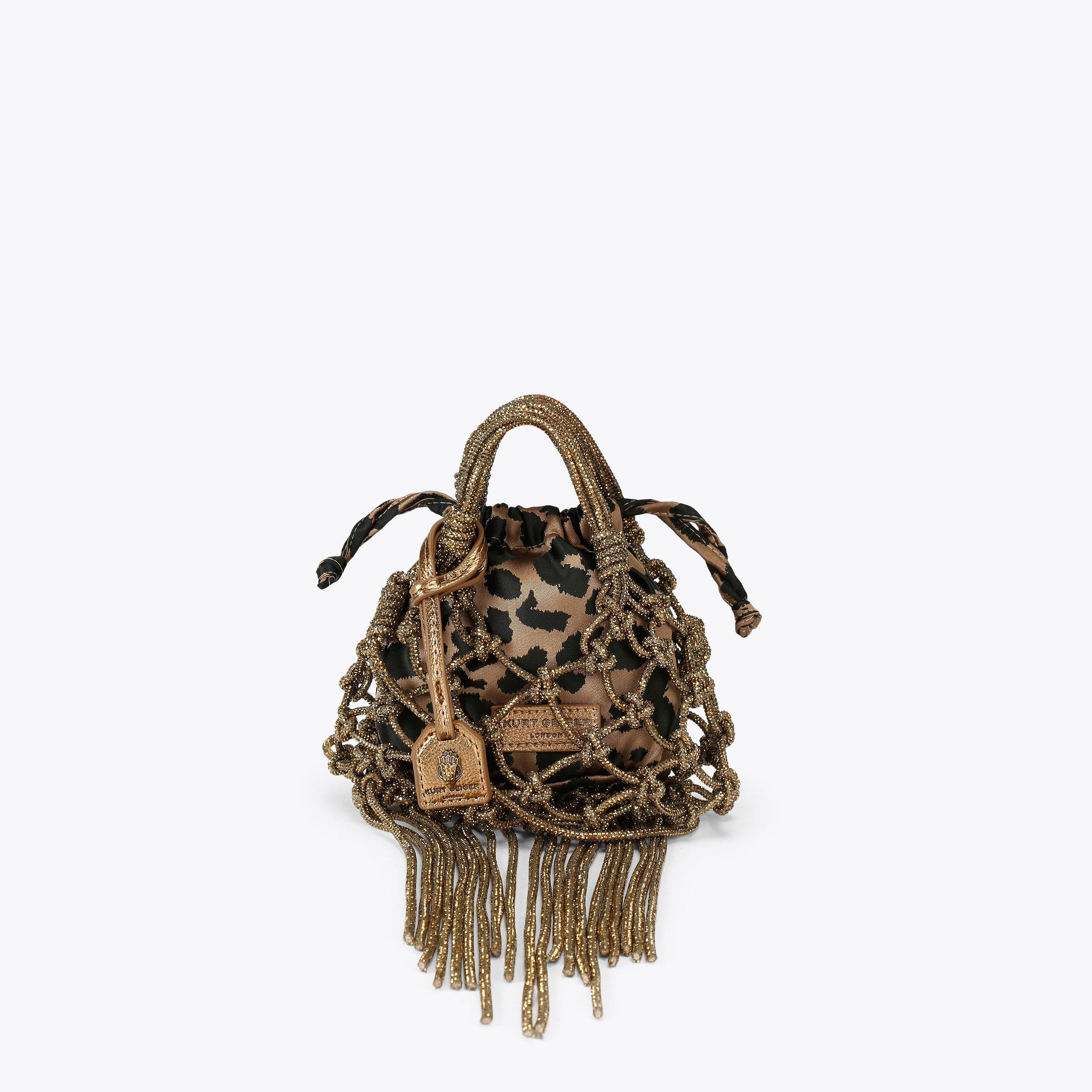 MINI MACRAME CRYSTAL BAG Leopard Crystal Handheld Bag by KURT GEIGER LONDON