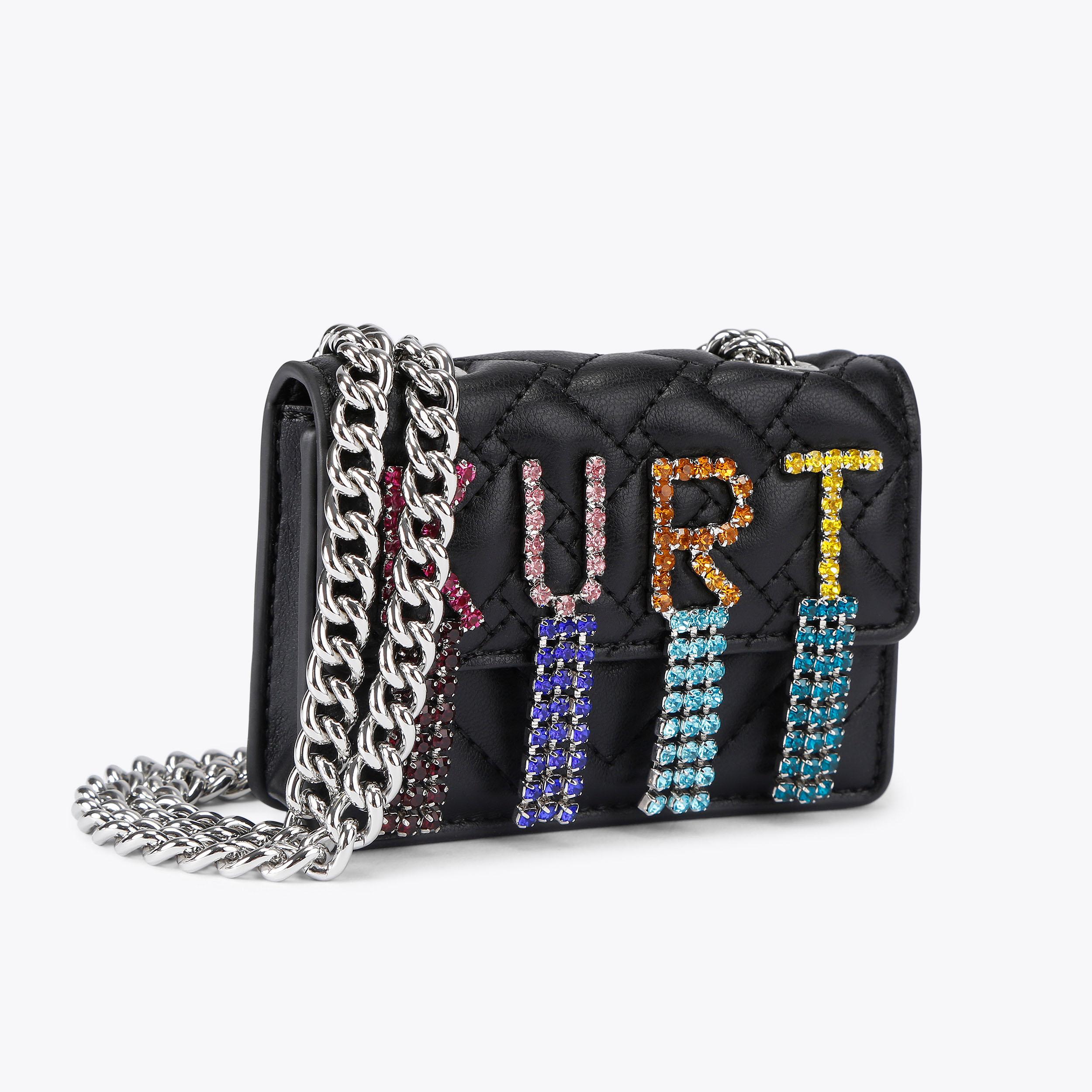 MICRO KENSINGTON KURT Black Crystal Micro Cross Body Bag by KURT GEIGER ...