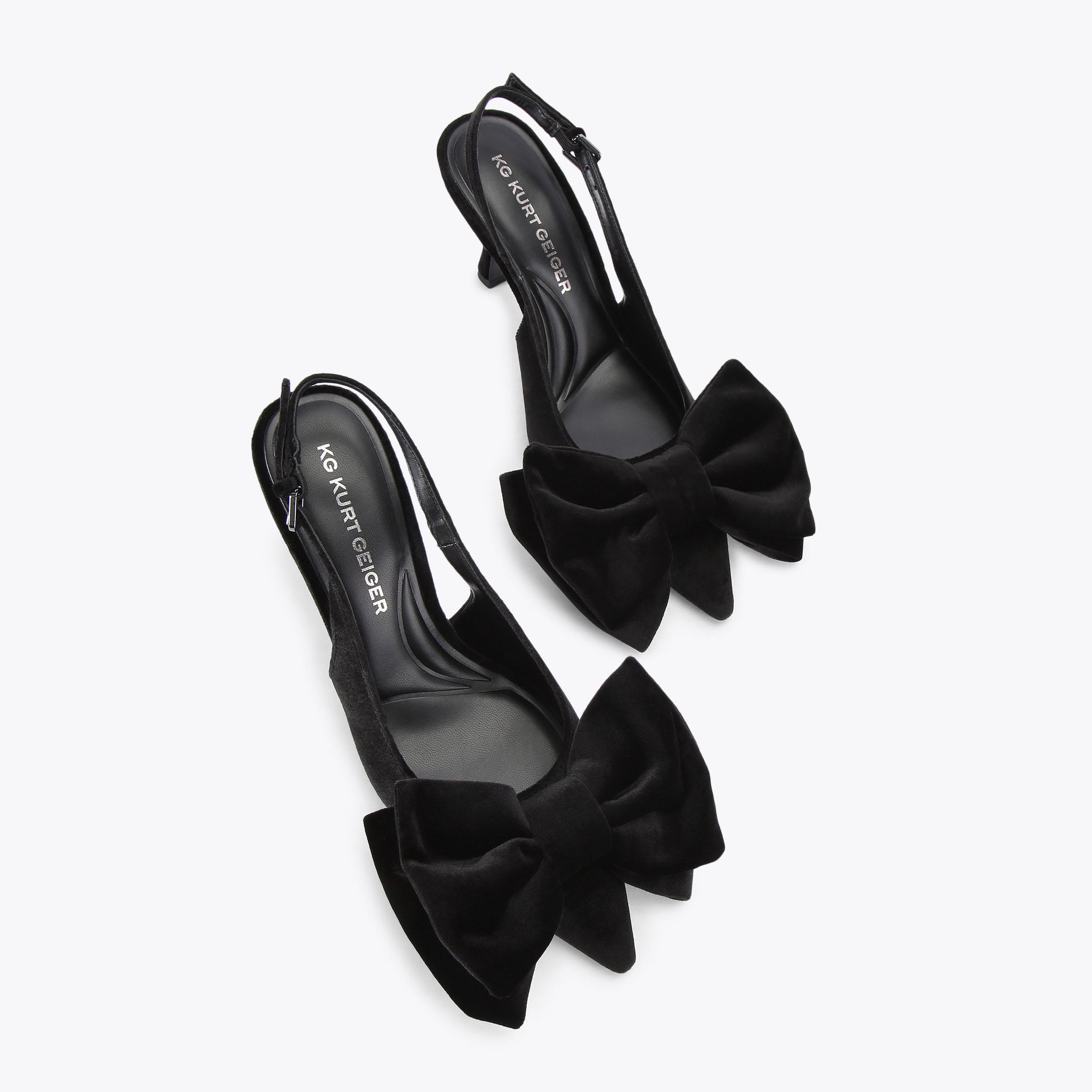 ANA Black Velvet Bow Heels by KG KURT GEIGER