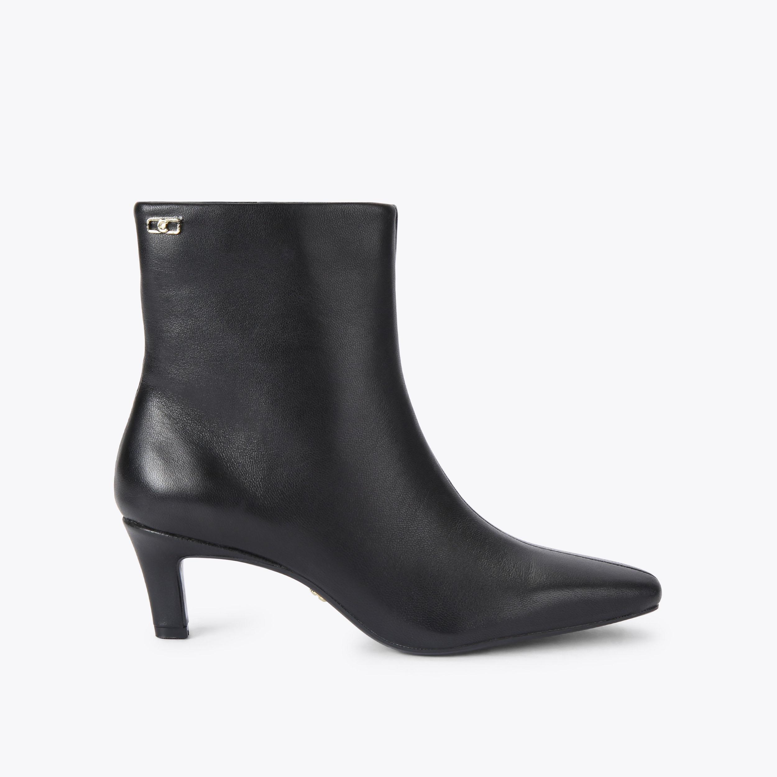 MODA ANKLE Black Leather High Heel Boot by CARVELA
