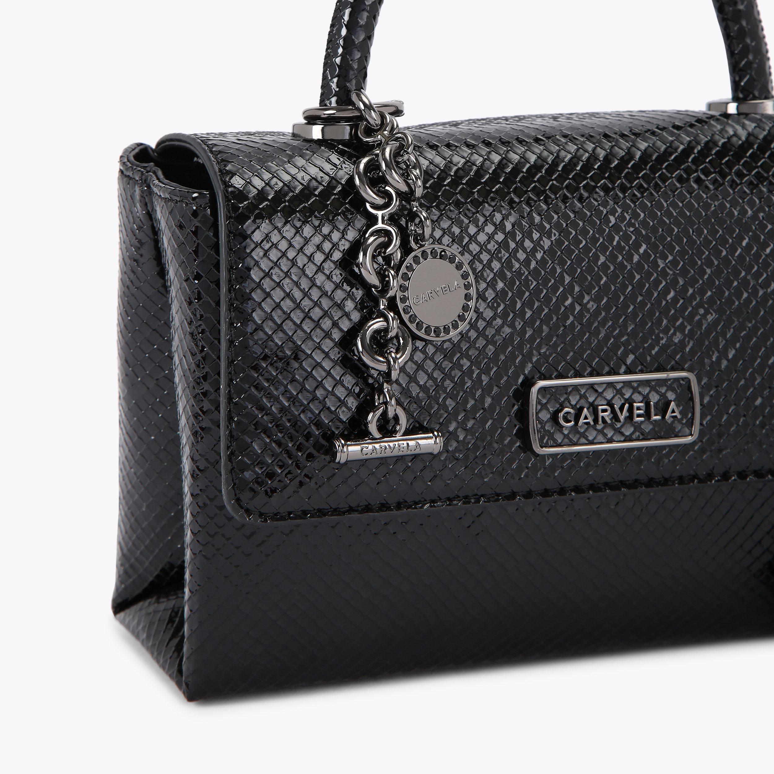 ALTO TOP HANDLE Lizard Embossed Top Handle Bag by CARVELA