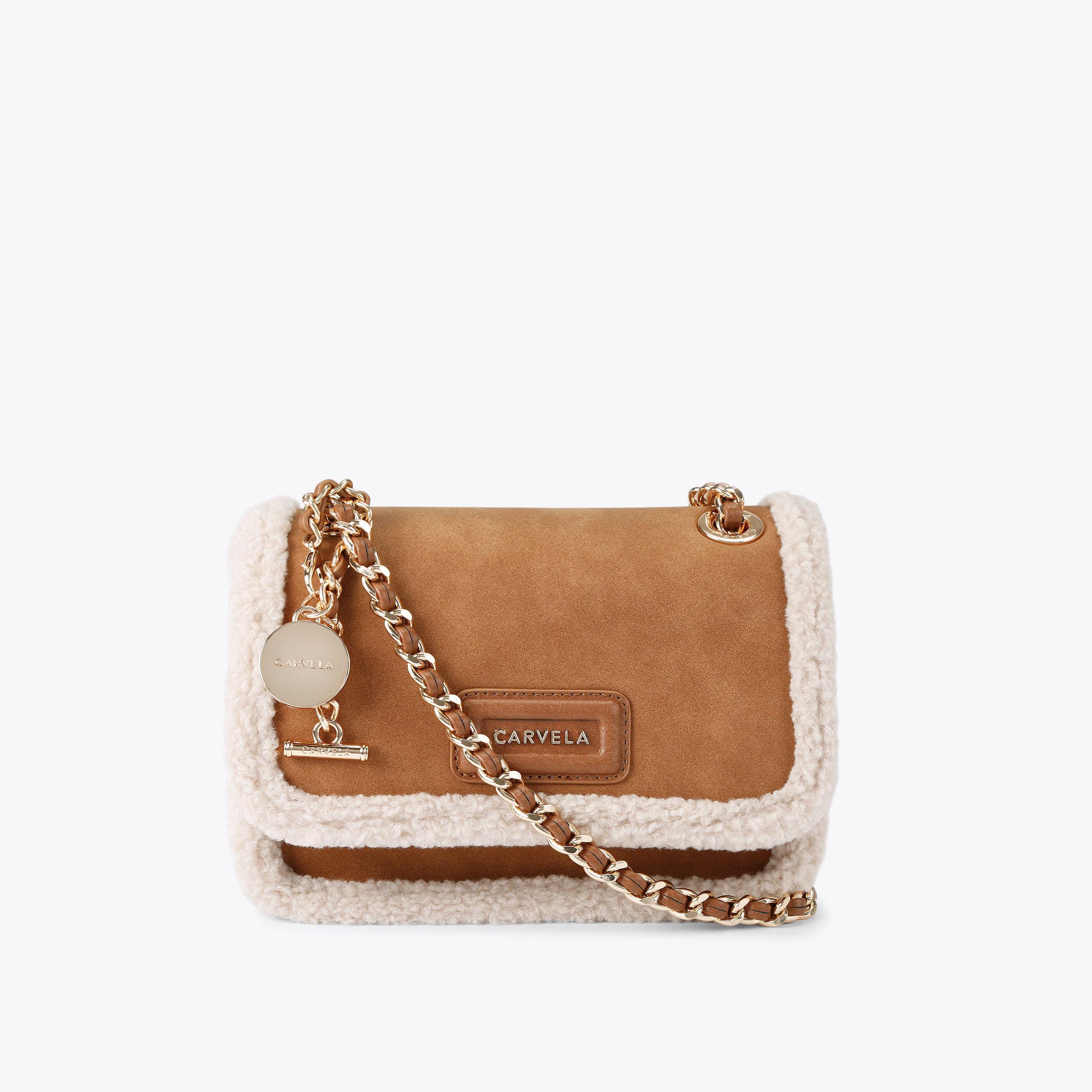 BELLA CHAIN SHOULDER Tan Shoulder Bag by CARVELA