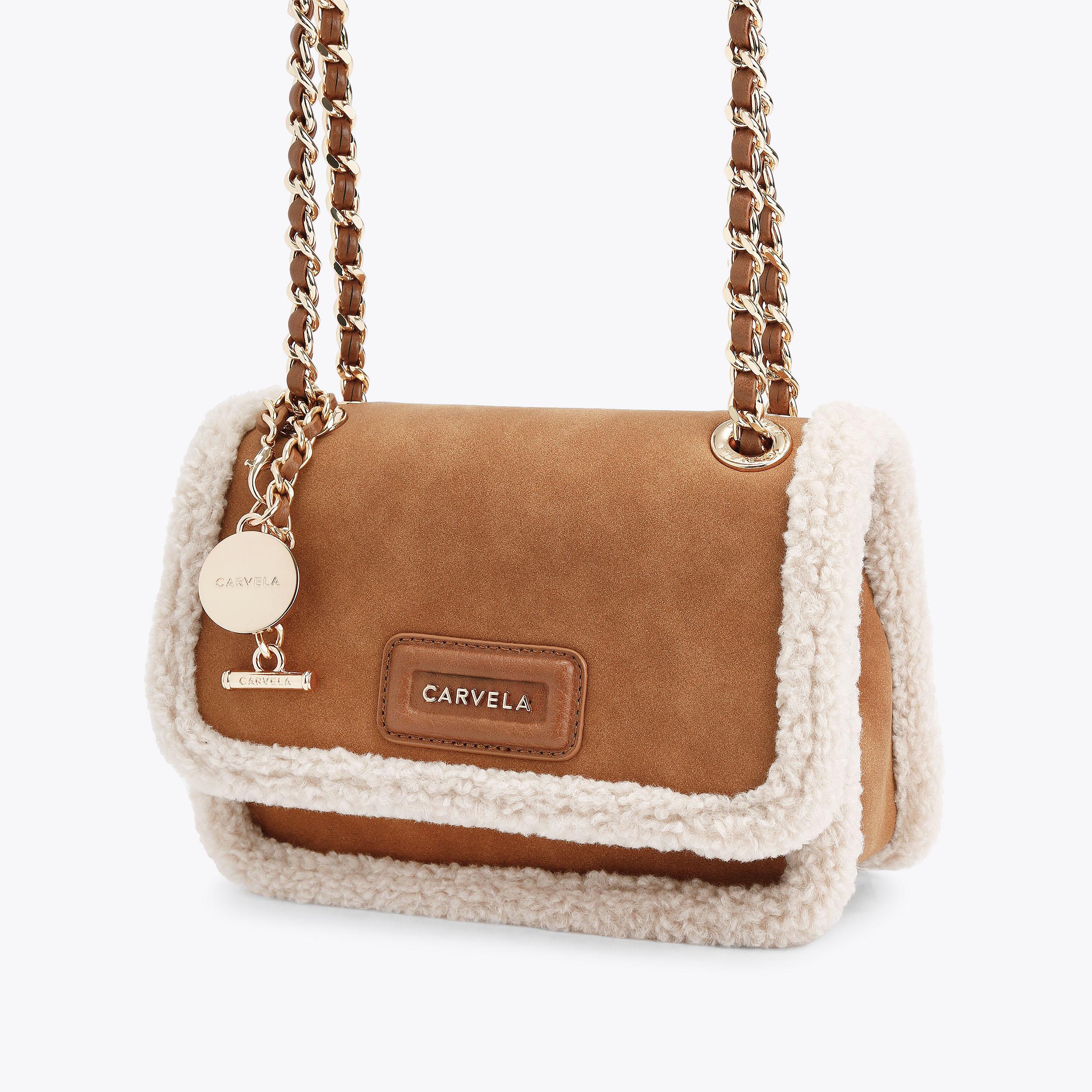 BELLA CHAIN SHOULDER Tan Shoulder Bag by CARVELA