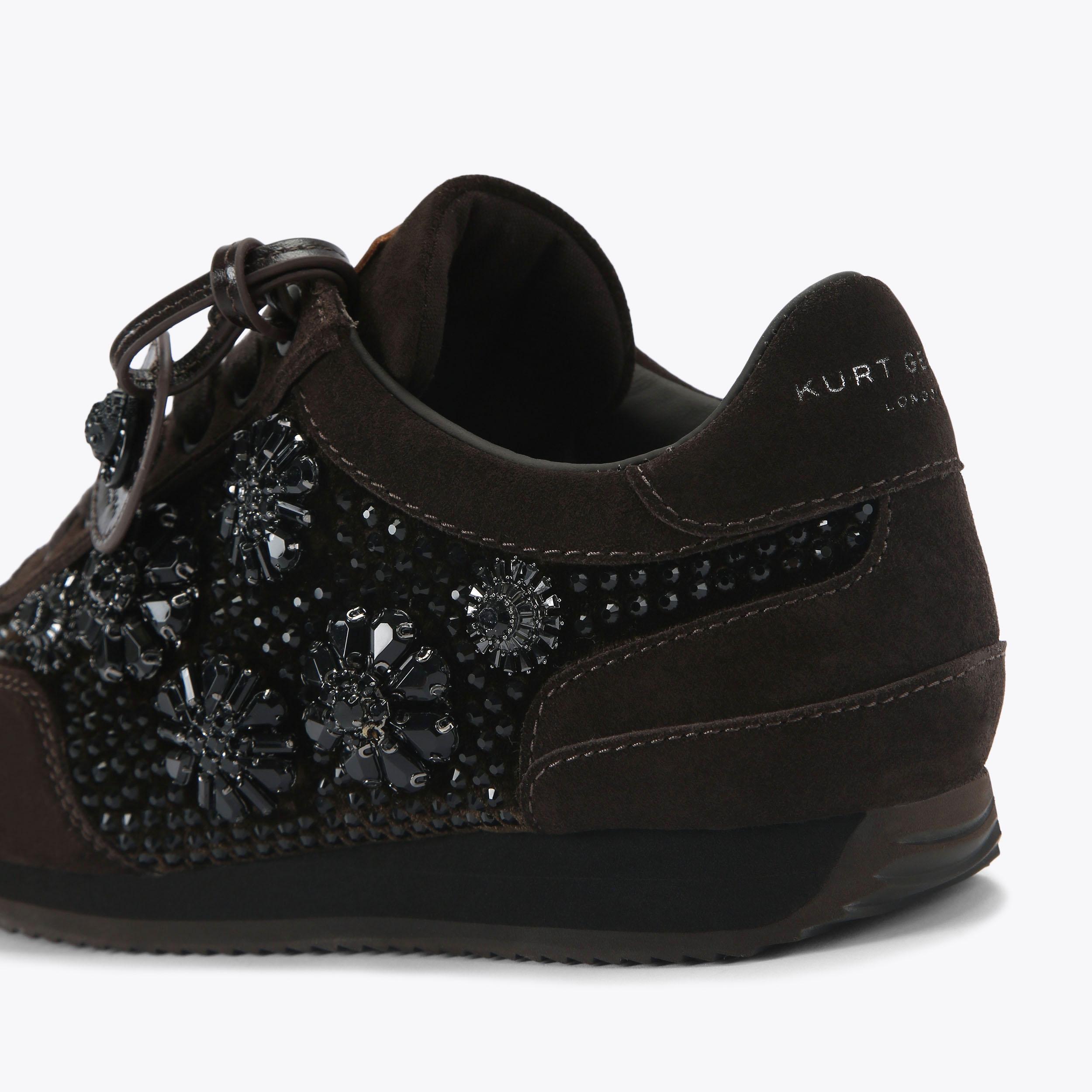 CHELSEA JEWEL TAG Velvet Suede Lace Up Sneaker by KURT GEIGER LONDON