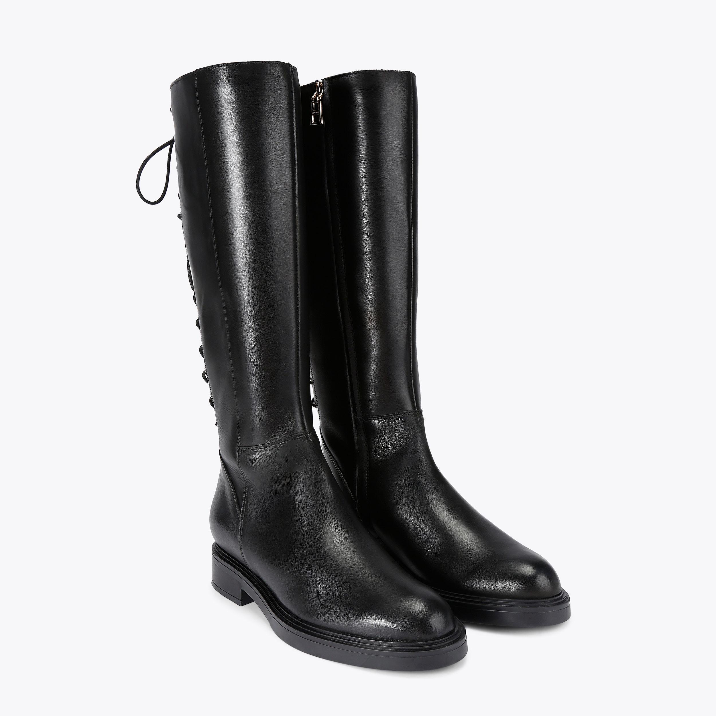 TRENTO KNEE Black Lace Up Knee Boot by CARVELA