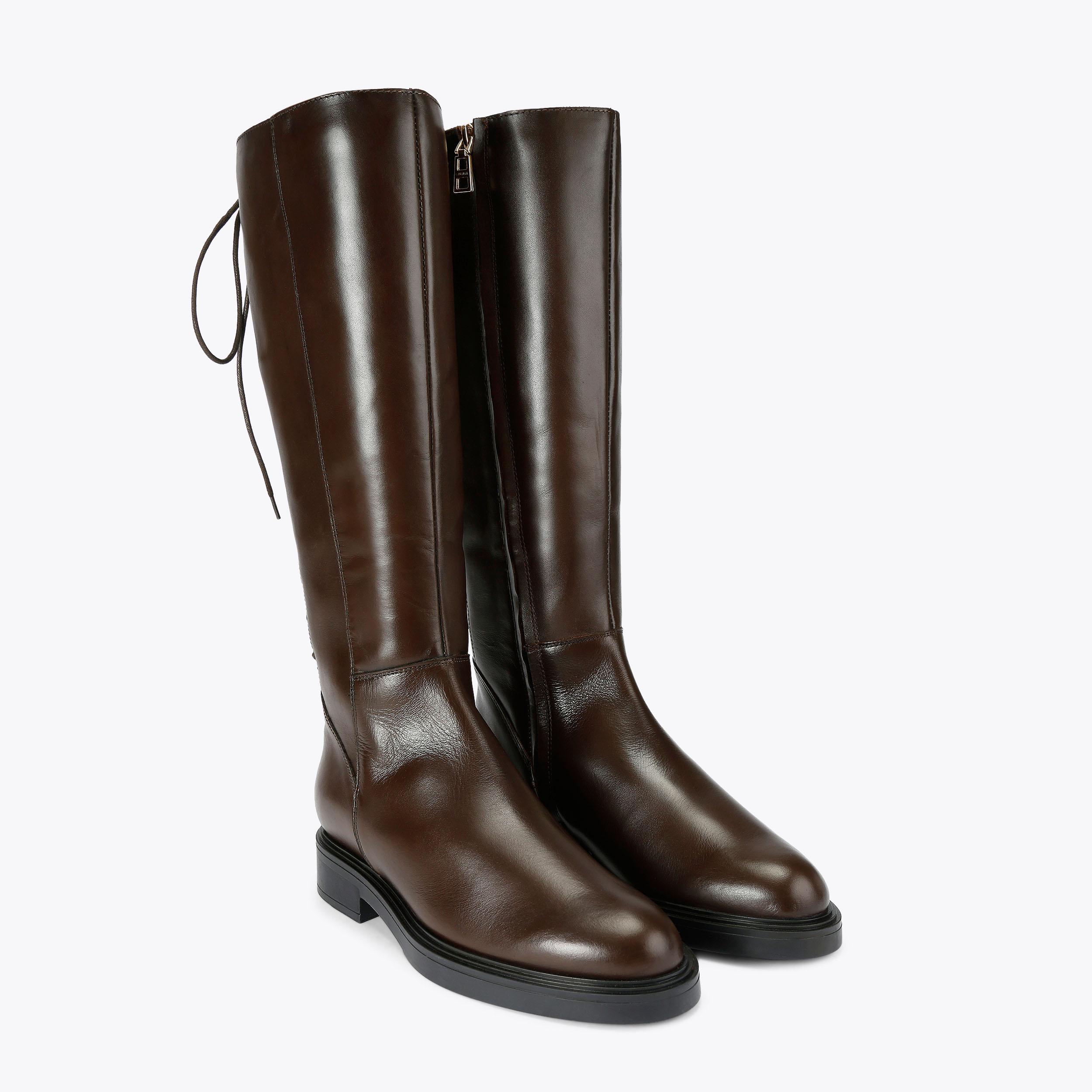 TRENTO KNEE Brown Leather Knee High Boot by CARVELA